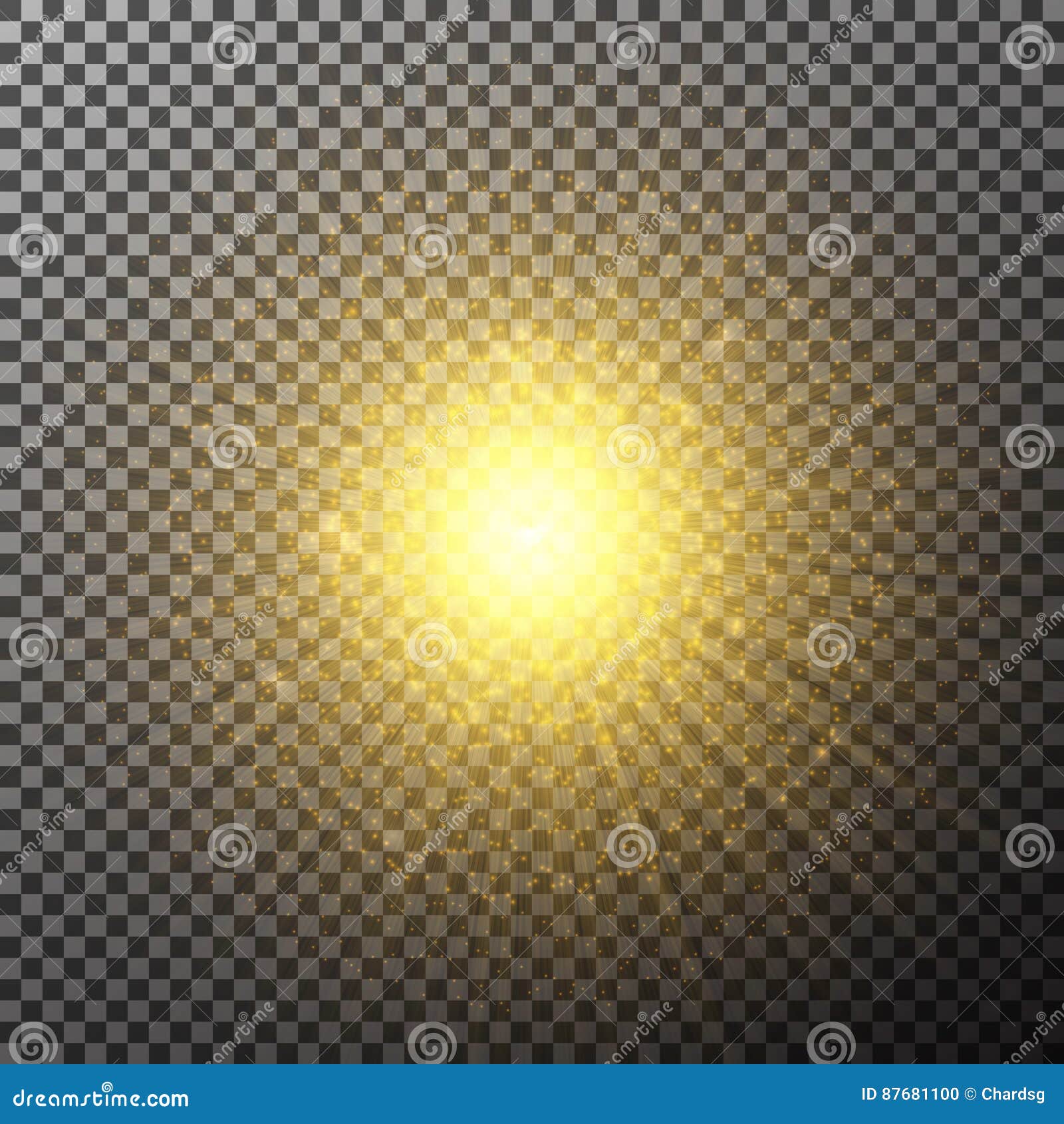 Vector Light Effect. on Transparent. Glowing Star Rays. Stock Vector ...