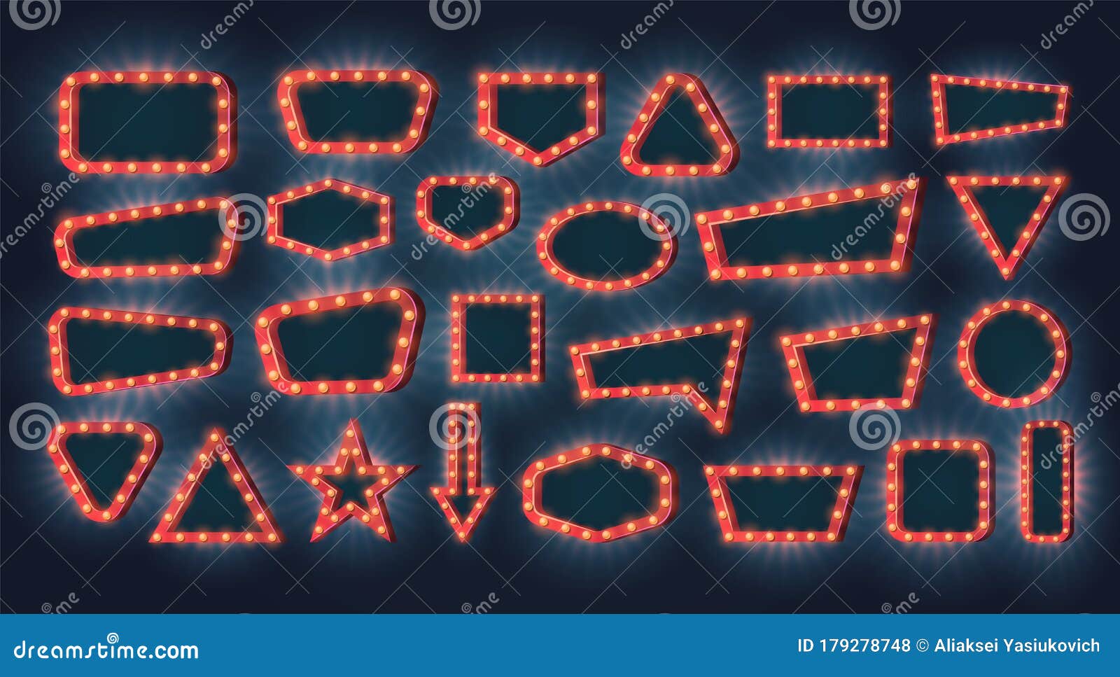 Vector light frame. stock vector. Illustration of illuminated - 179278748