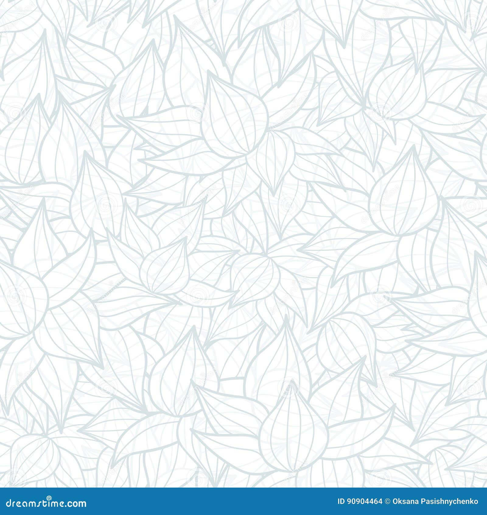 Vector Light Grey Succulent Plant Texture Drawing Seamless Pattern ...