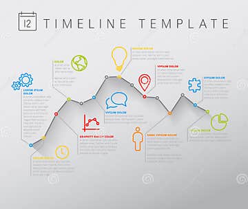 Vector Light Infographic Timeline with Graph Stock Vector ...