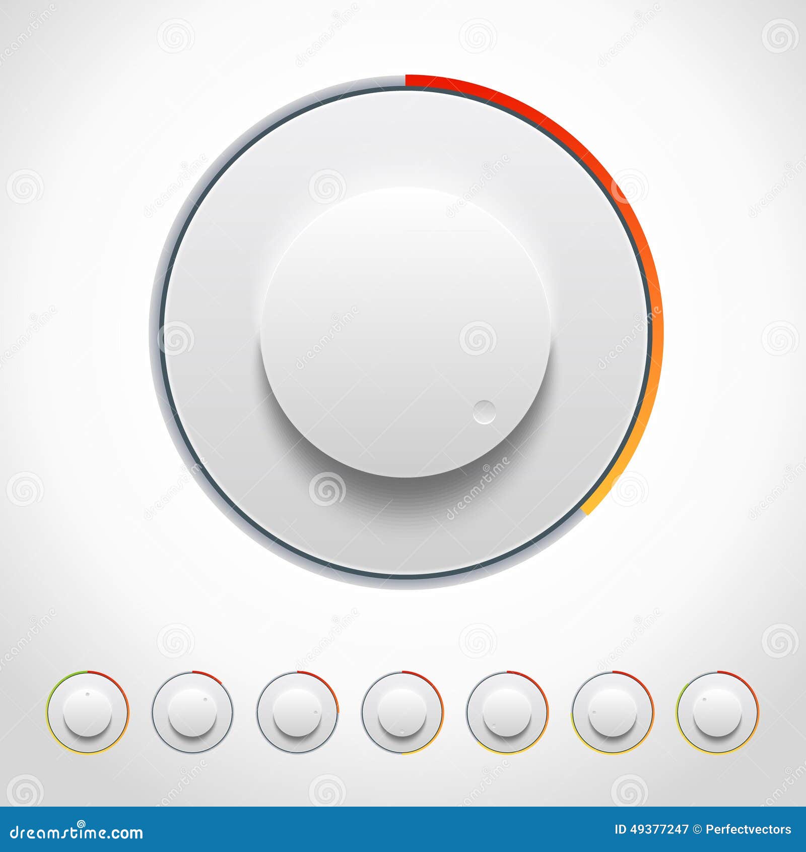 Vector Light Knobs Set stock vector. Illustration of controller - 49377247