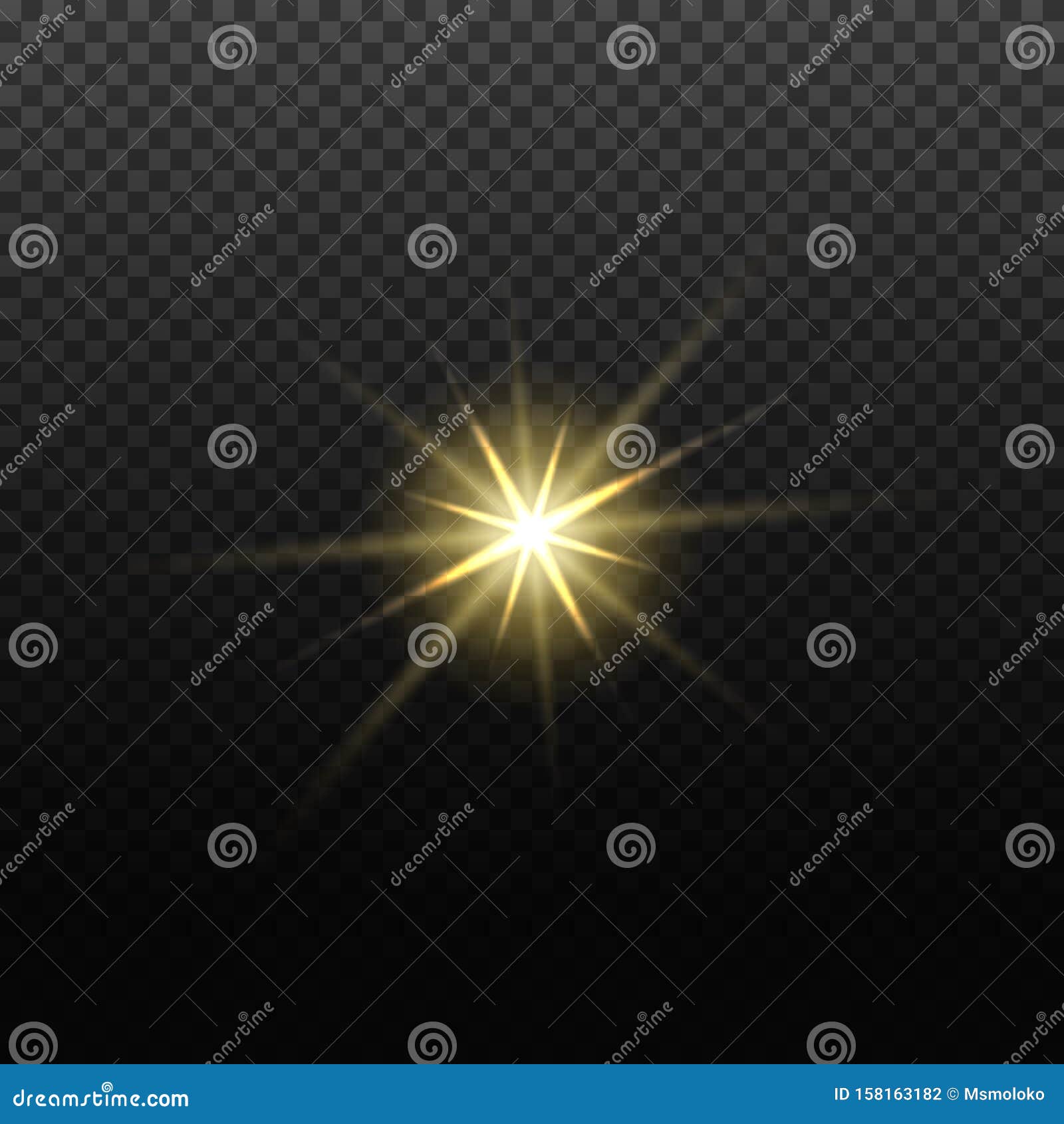 Vector Light Lens Flare Effect. Bright Golden Highlight. Space Star ...