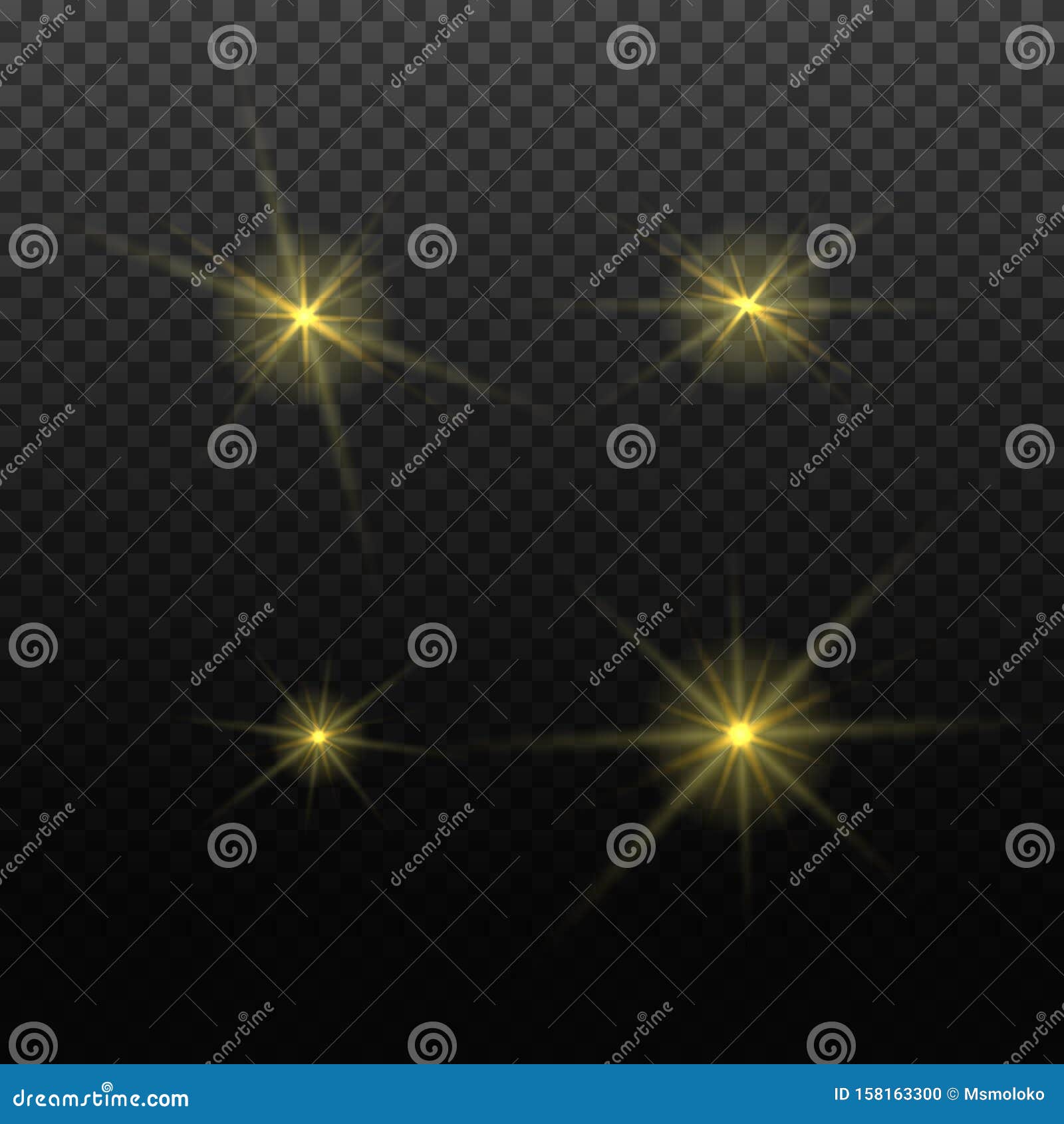 Vector Light Lens Flare Effect. Bright Golden Highlight. Space Star ...