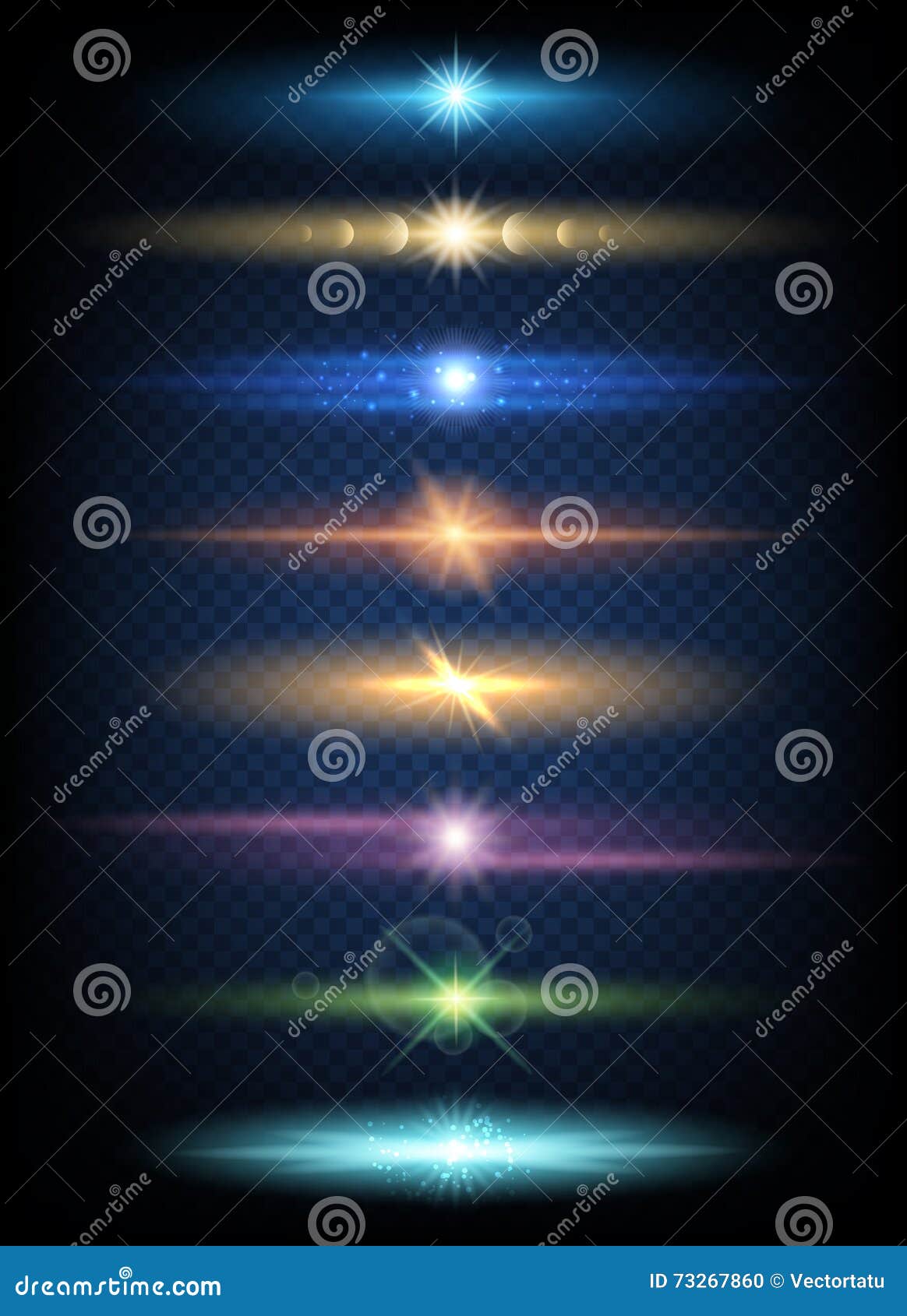 Vector Light Lens Glow Effects Stock Vector - Illustration of ...