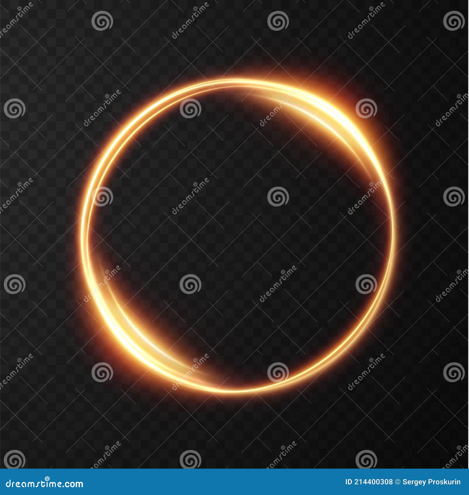Vector Light Line Effect of Golden Circle Stock Vector - Illustration ...