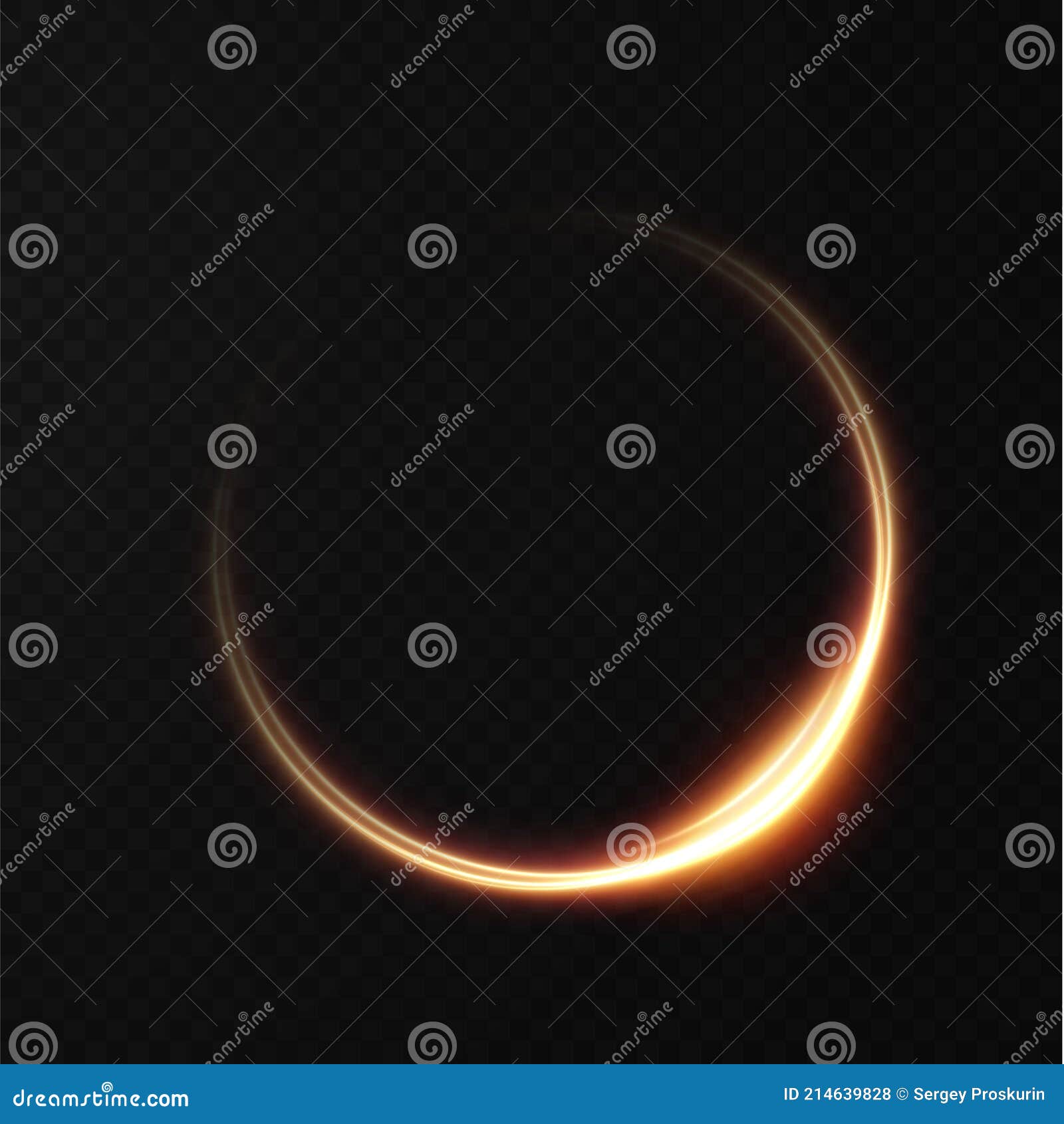 Vector Light Line Effect of Golden Circle Stock Vector - Illustration ...