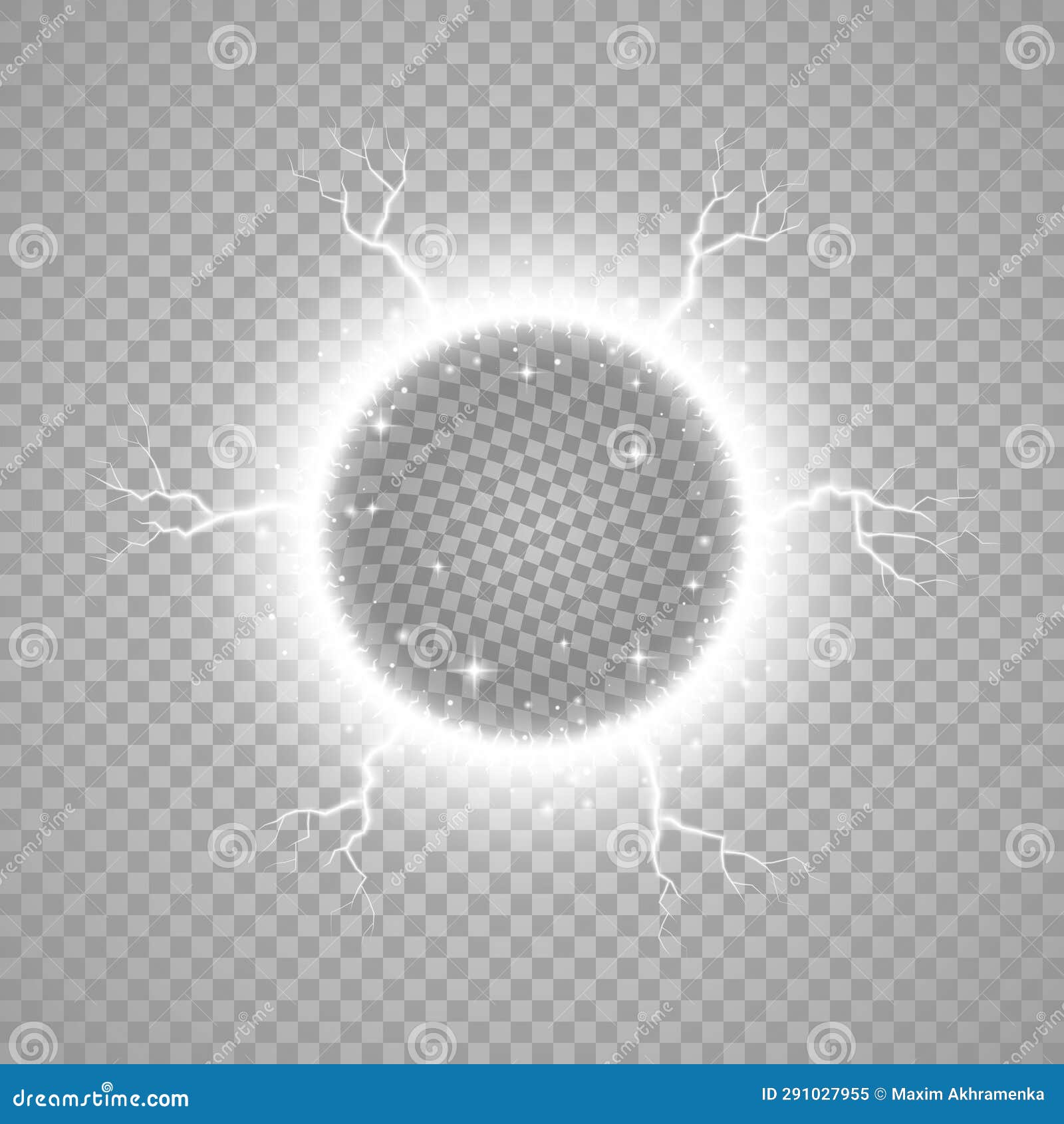 Vector Light Magic Ring with Lightning and Sparks Isolated on ...