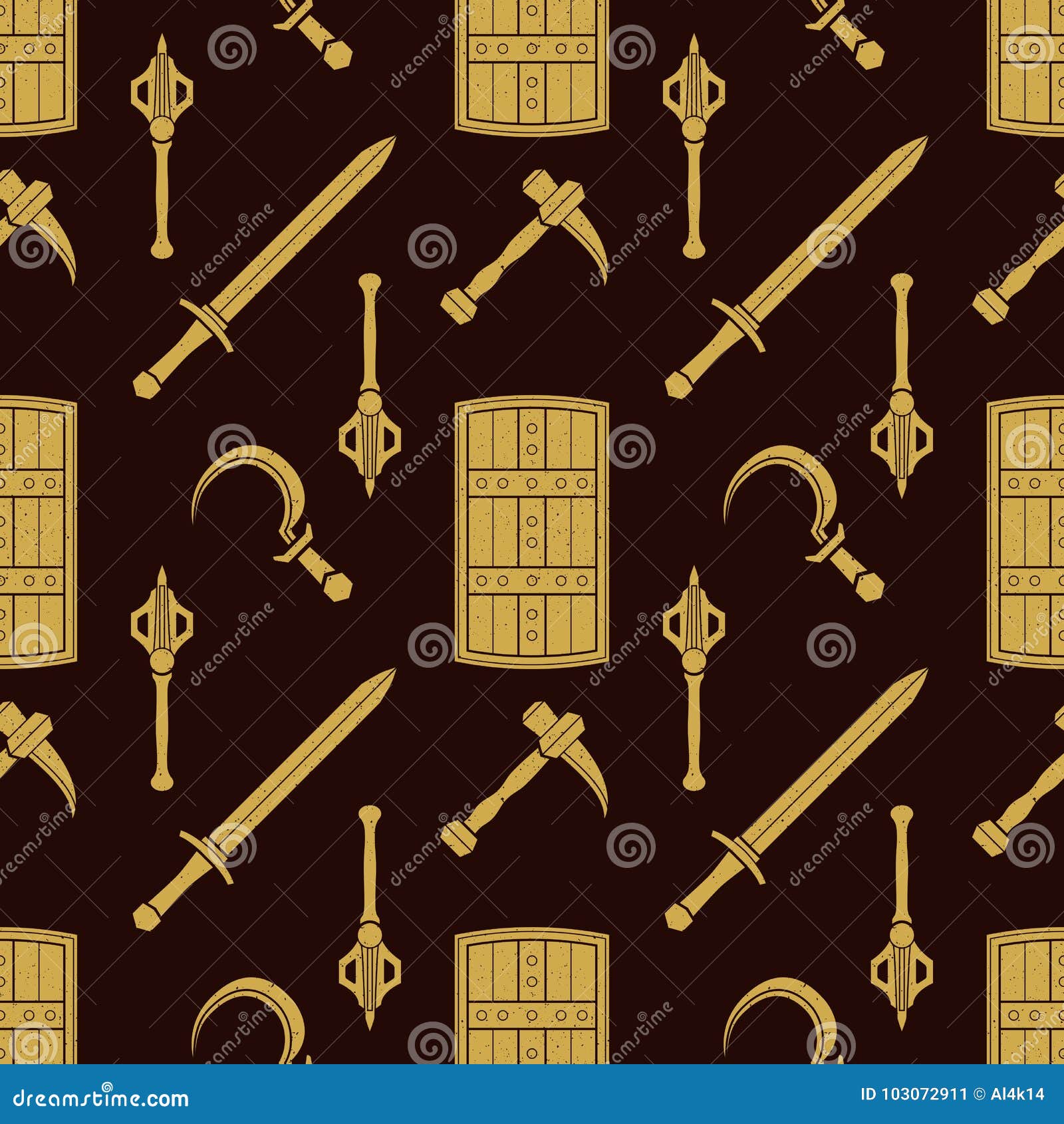 Medieval Cold Steel Arms Pattern Stock Vector - Illustration of steel ...