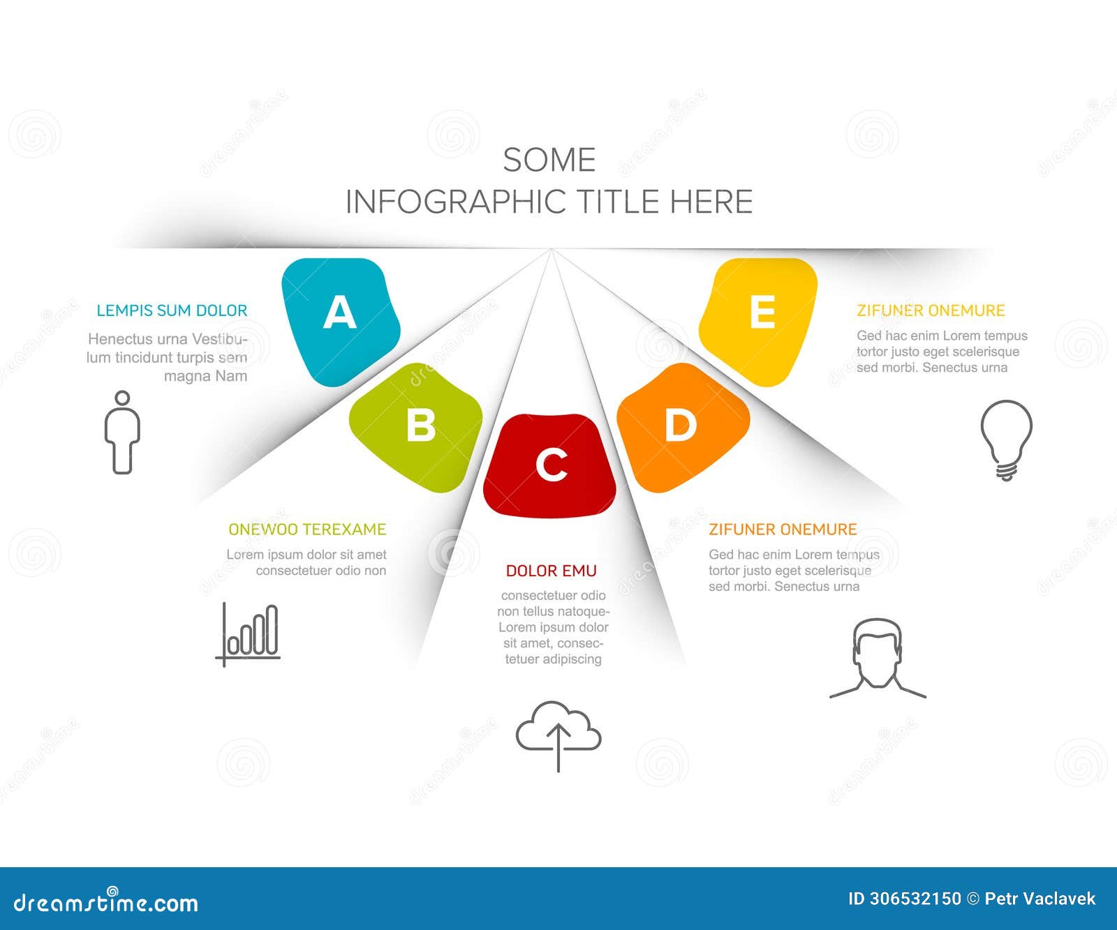 Vector Light Multipurpose Fan Infographic with Five Elements Template ...