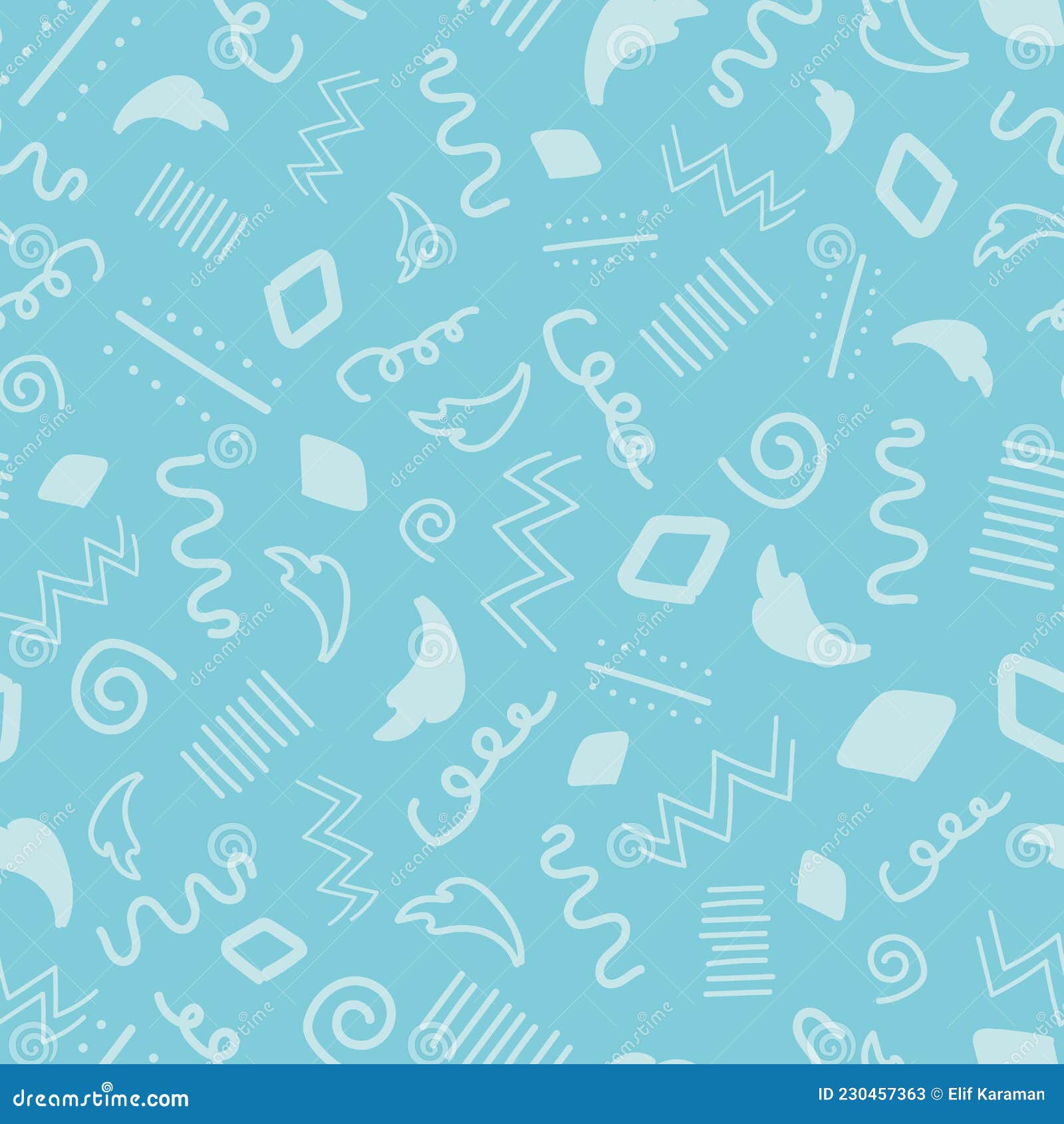 Vector Light Pastel Blue Geometric Shapes Background Pattern Stock ...