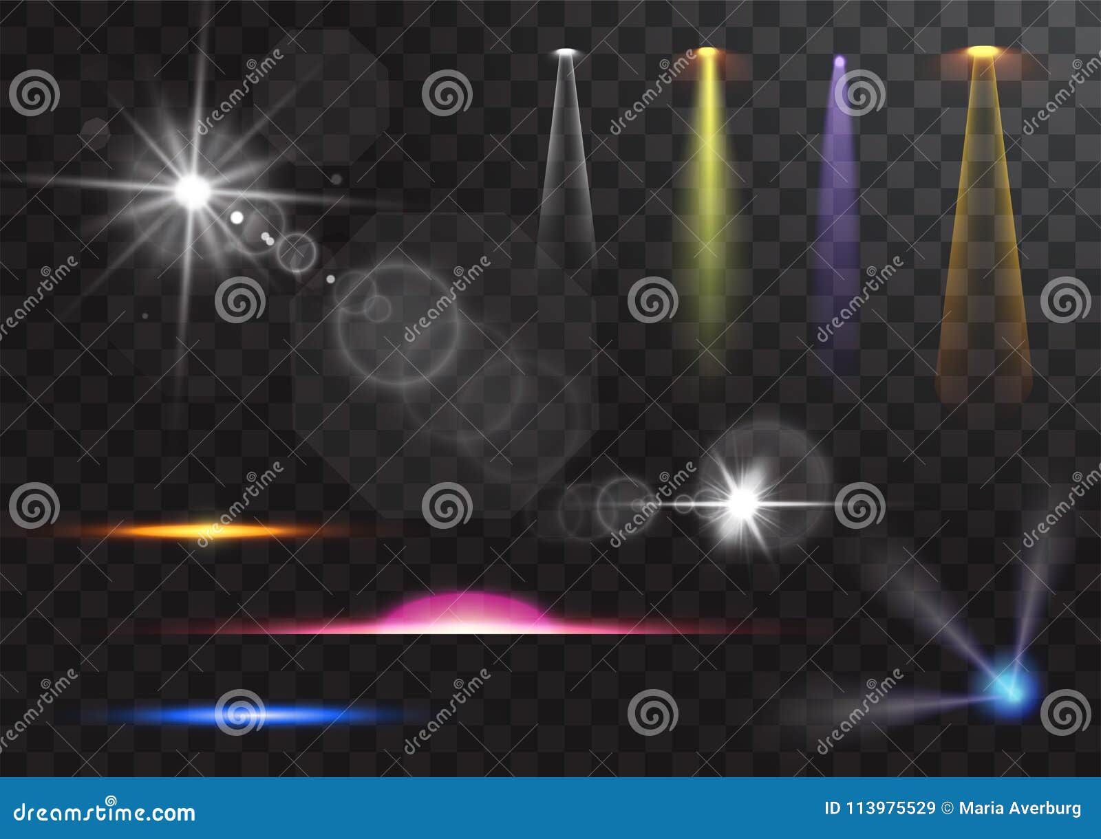 Vector Light Sources, Concert Lighting, Stage Spotlights Set. Concert ...