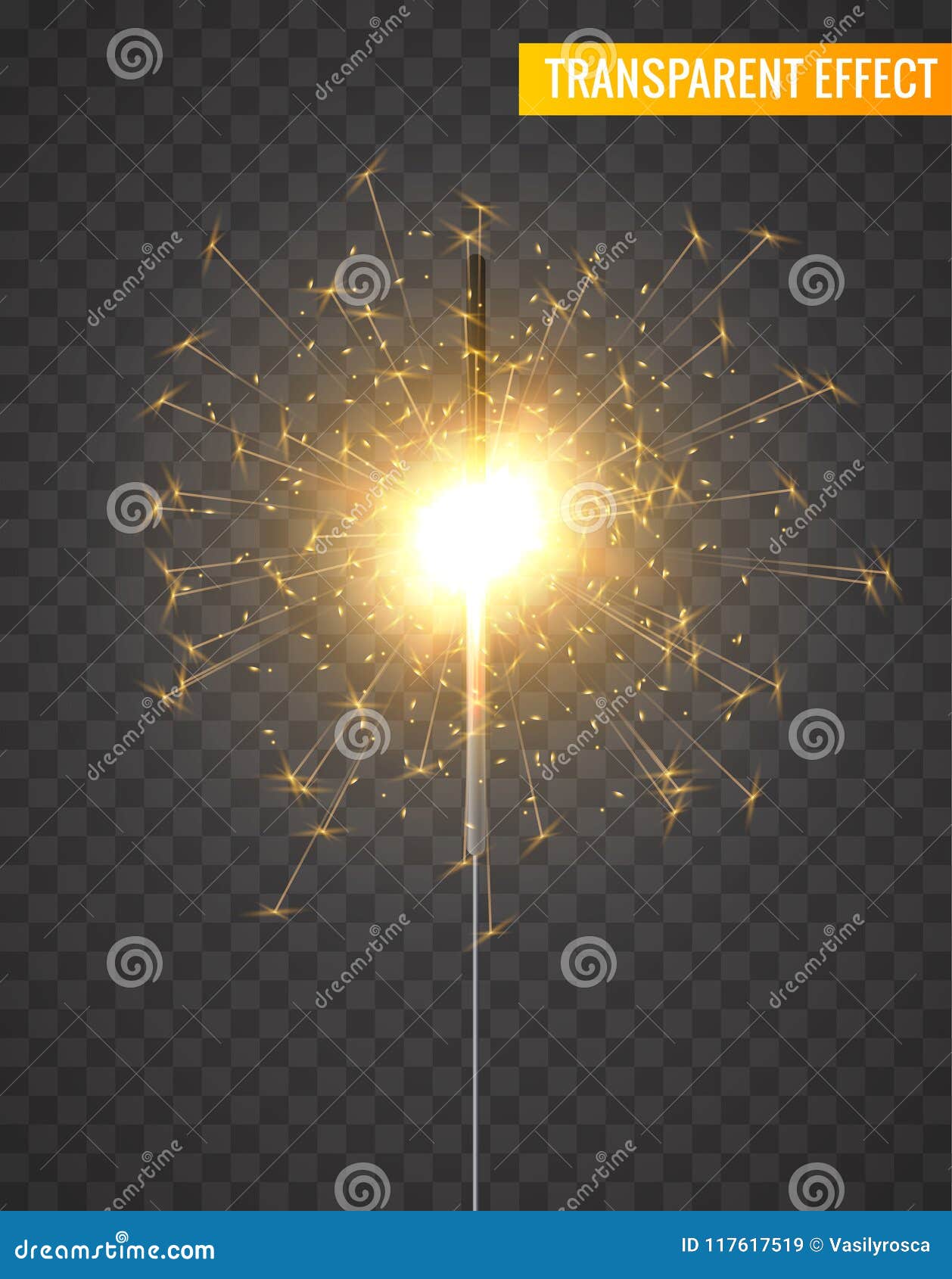 Vector Light Sparkler Decoration. Holiday Sparkler Firework Background ...
