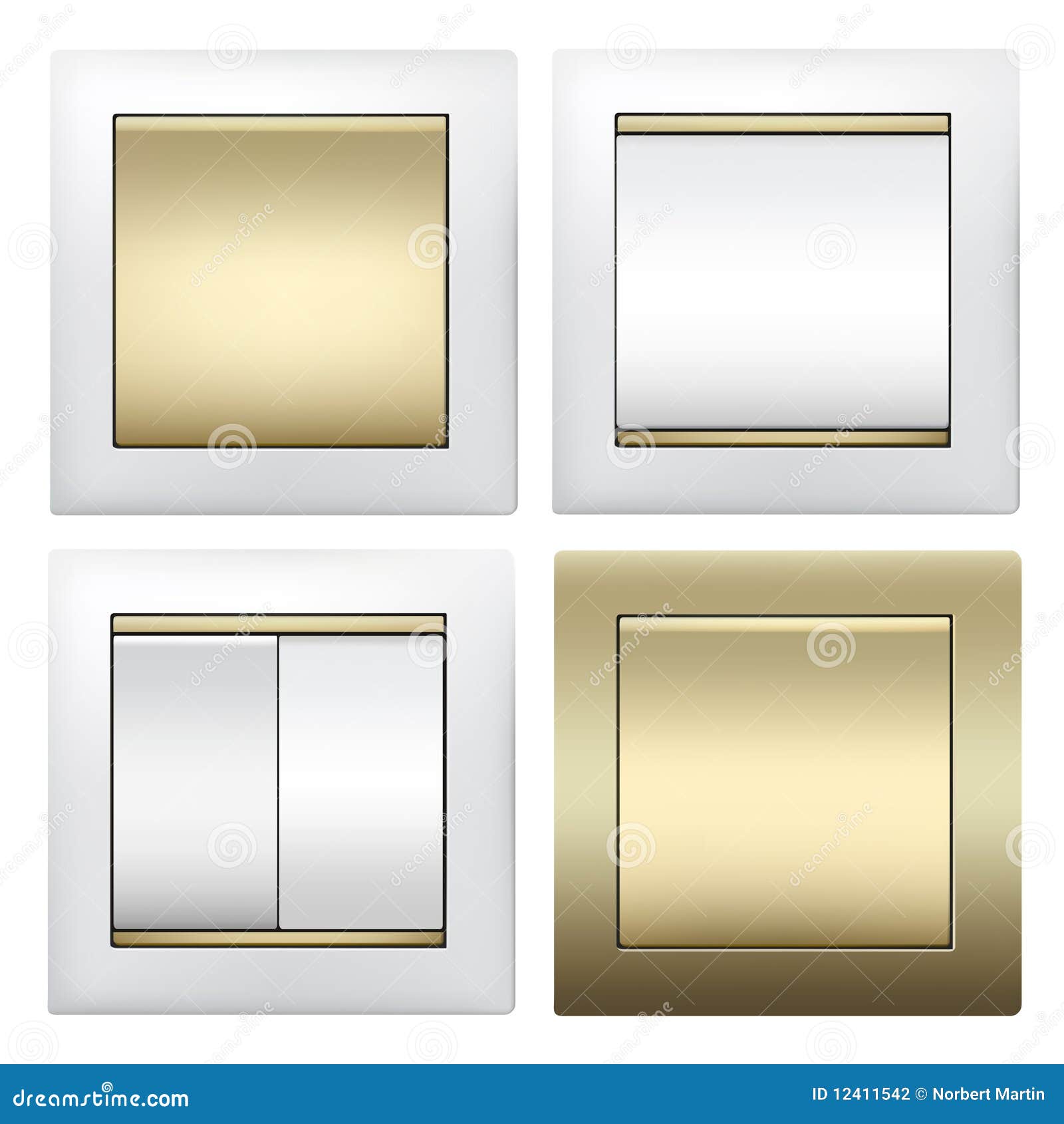 Light Switches Single, Double, Triple Realistic Set. Sockets And ...