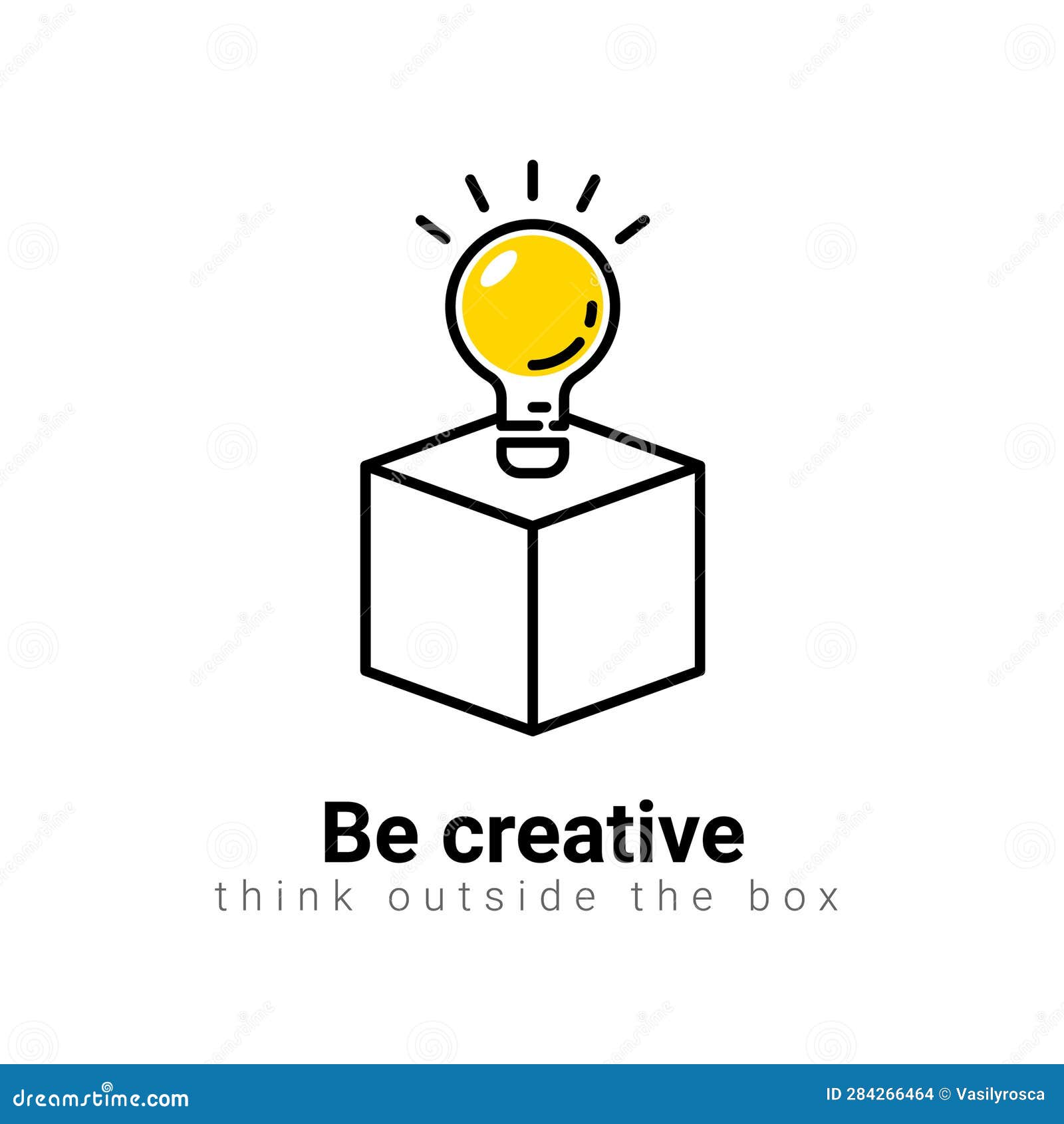 Vector Lightbulb Creative Box Idea. Bulb Startup Studio Box Logo ...