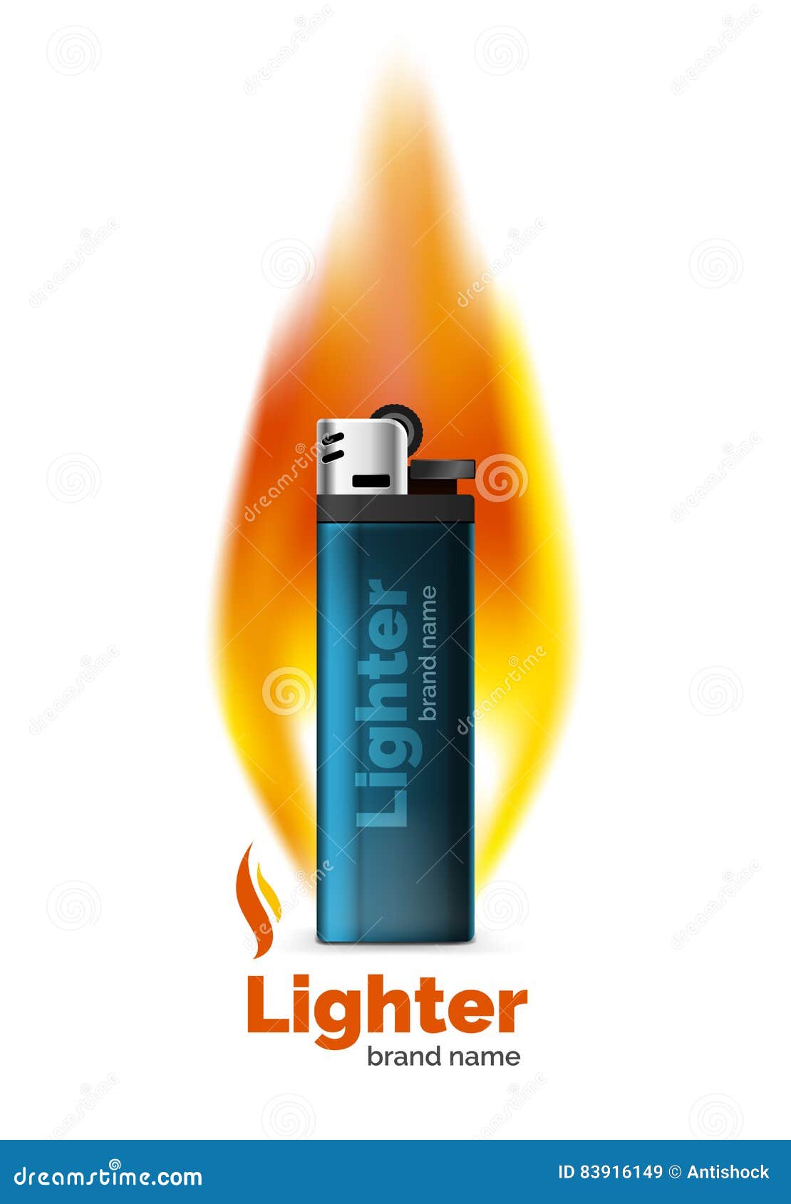 Vector Lighter Ad Template With Orange Blaze Stock Image ...