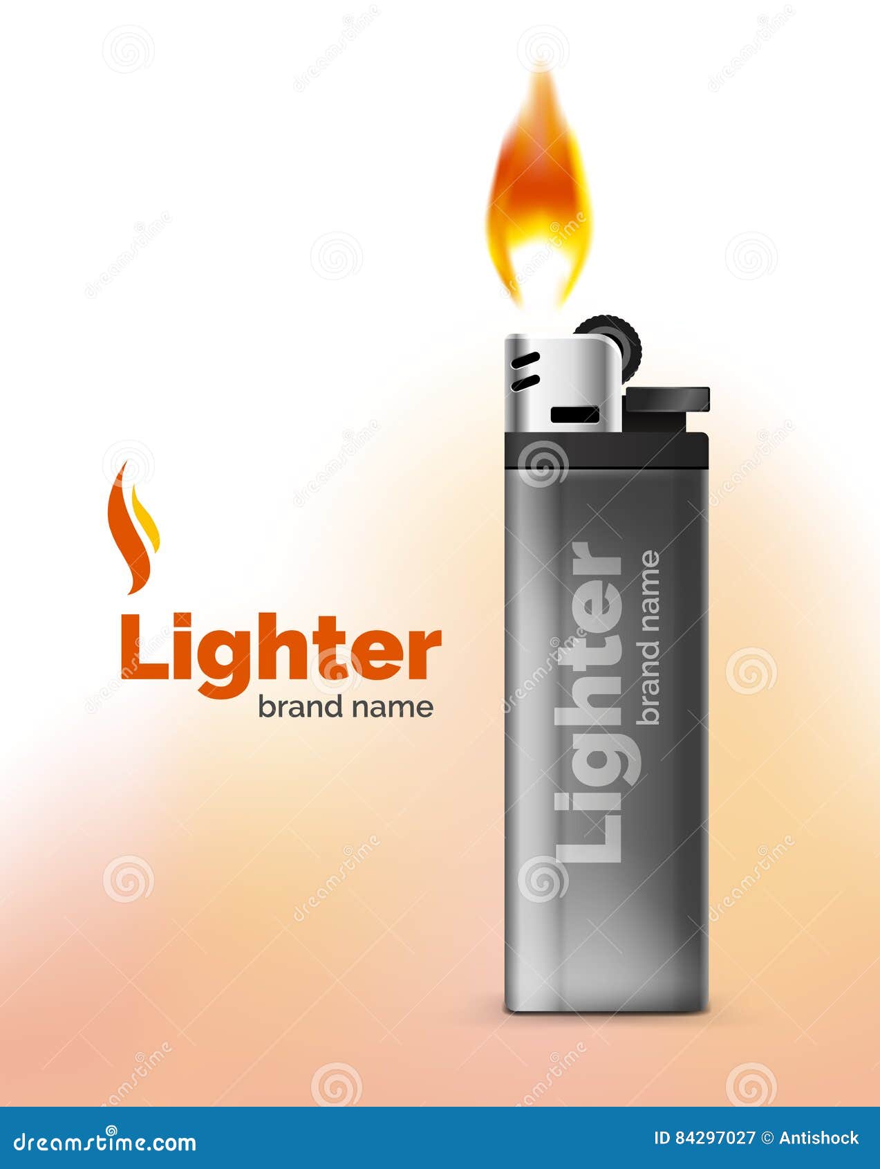 Vector Lighter Ad Template with Orange Blaze Stock Illustration ...