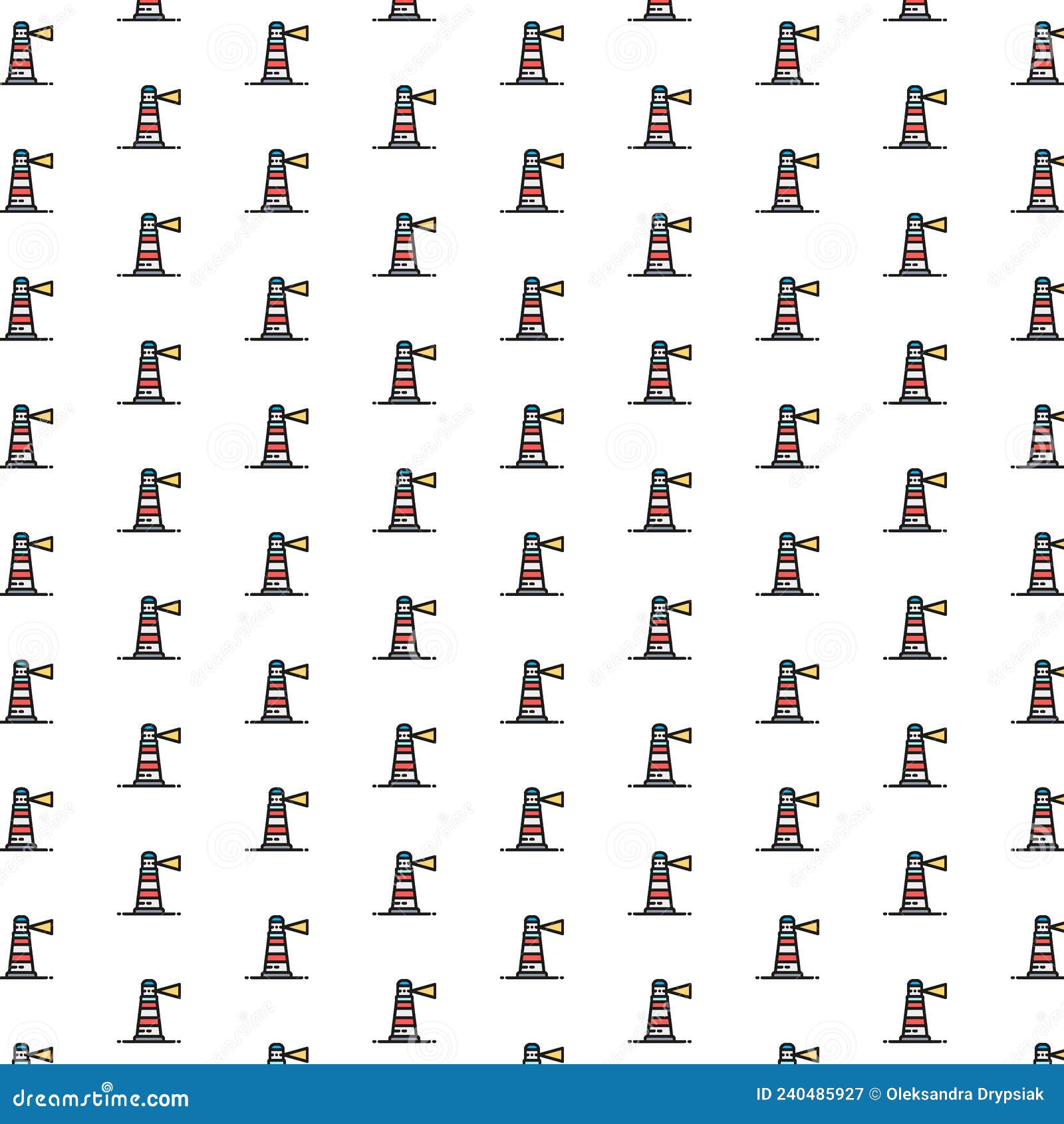 Vector Lighthouse, Beacon, Warning Sign, Navigation, Seamark Pattern ...