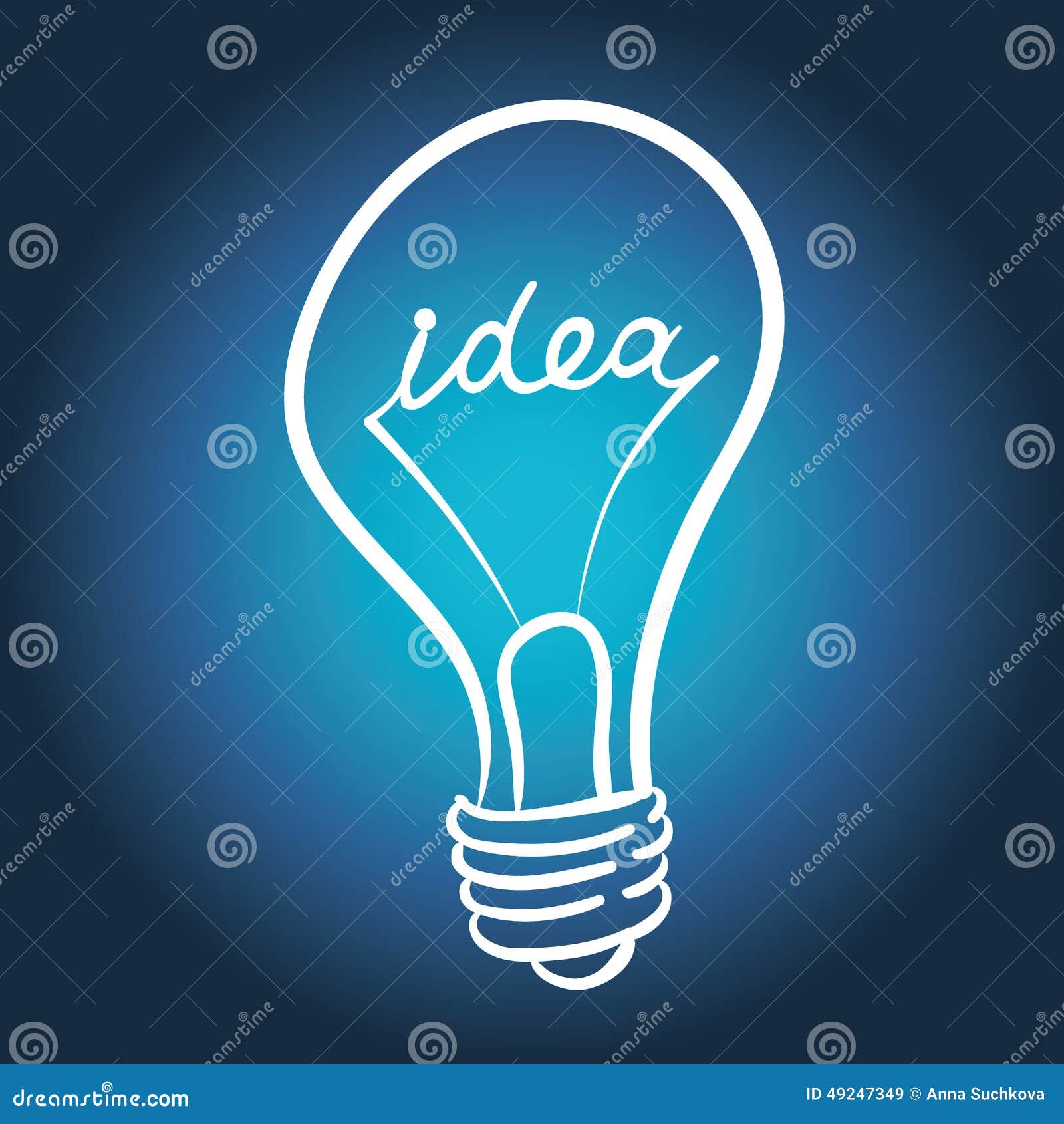 Eureka. Lettering Composition With Light Bulb. Vector Illustration ...
