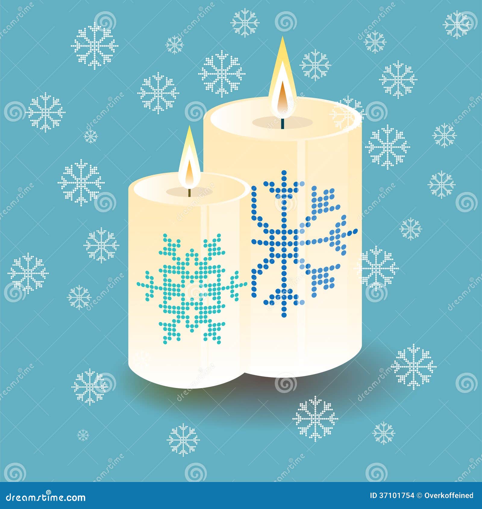 Vector Lighting Round Thick Candle with Snowflake Stock Vector ...