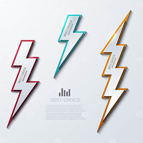 Vector Lightning Bolt Banners Set. 3 Variants Stock Vector ...