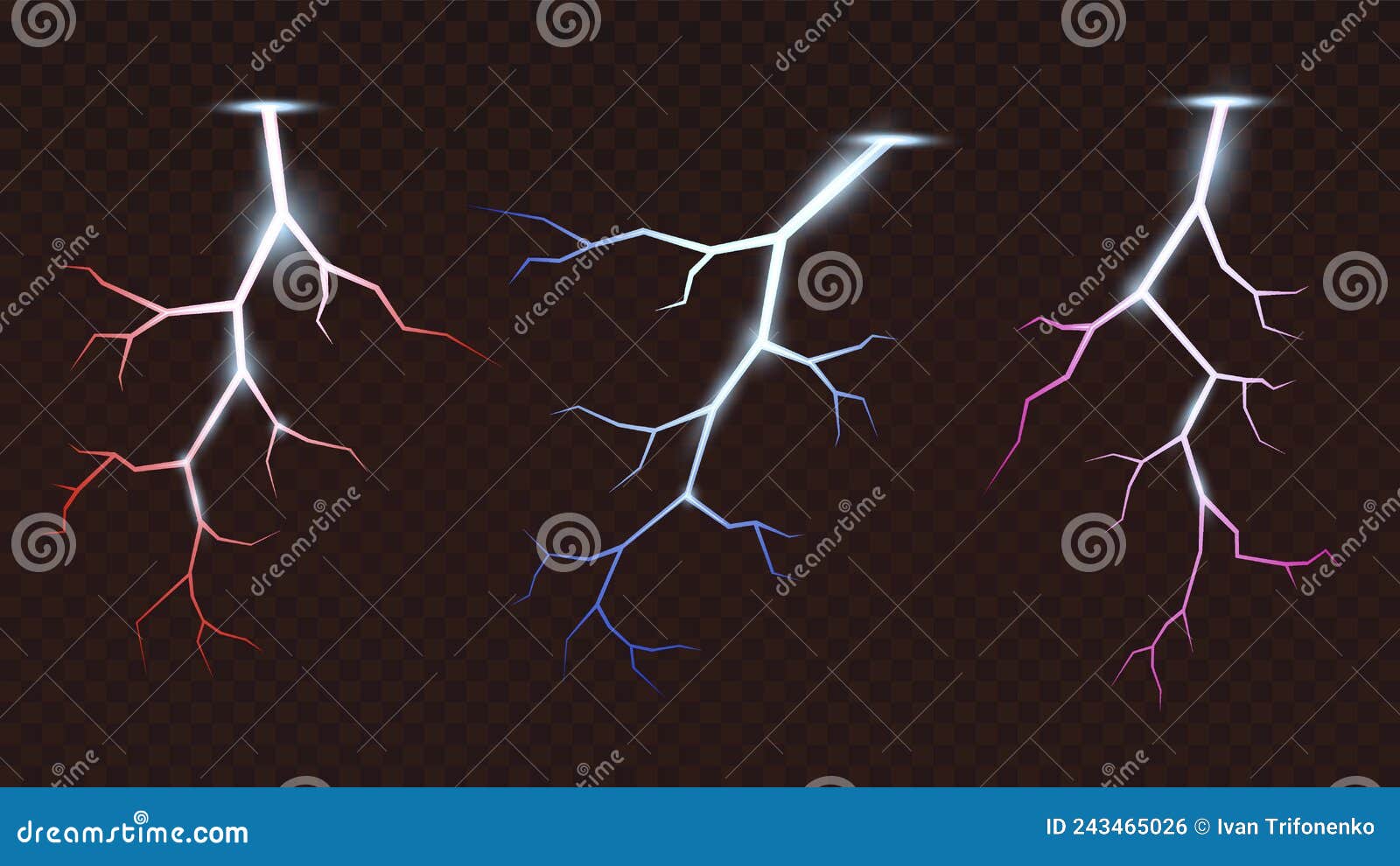 Lightning Flashes. Isolated on Transparent Background Stock Vector ...