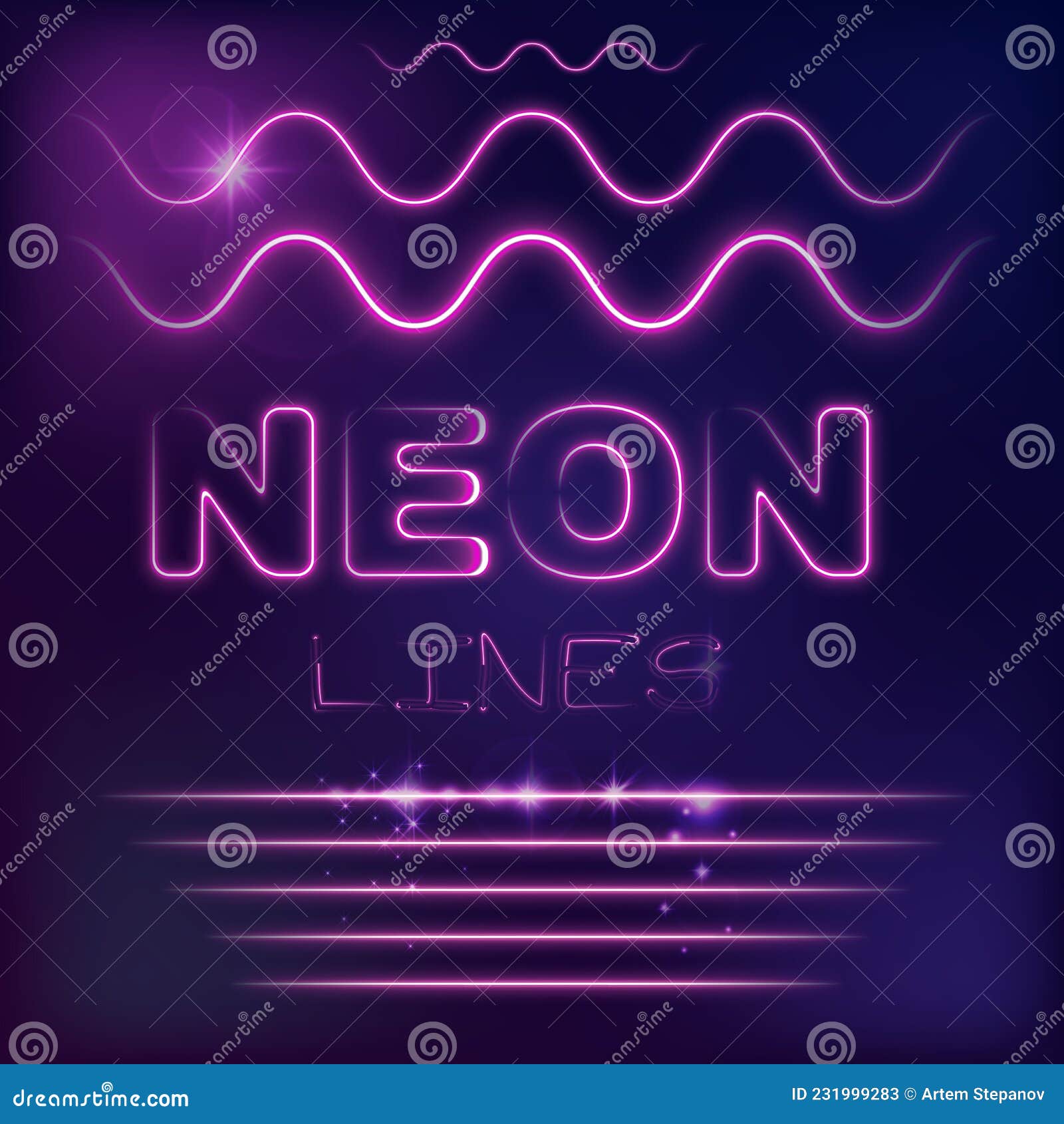Vector Lights, Glowing Effects, Shining Neon Elements Stock Vector ...