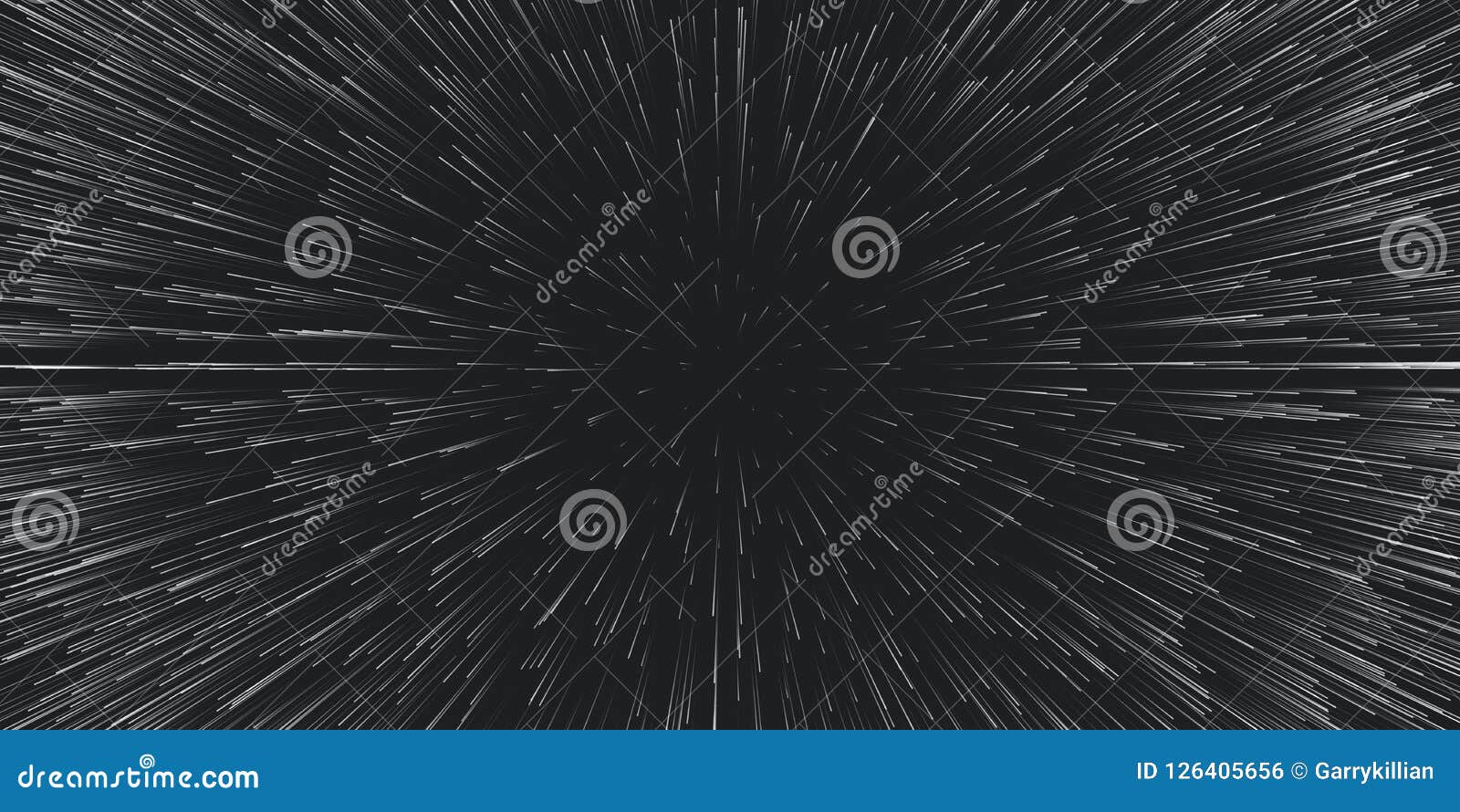 Vector Lightspeed Travel Background. Centric Motion of Star Trails ...