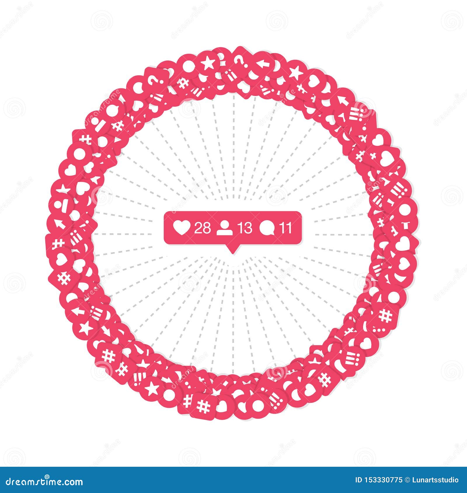 Vector Like Counter Icons in Abstract Shape Background for Social ...