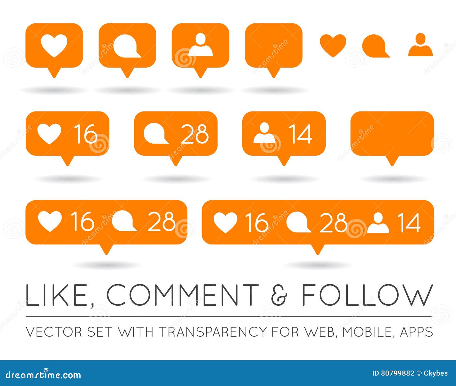 Vector 3D Like Counter Icons Abstract Background | CartoonDealer.com ...