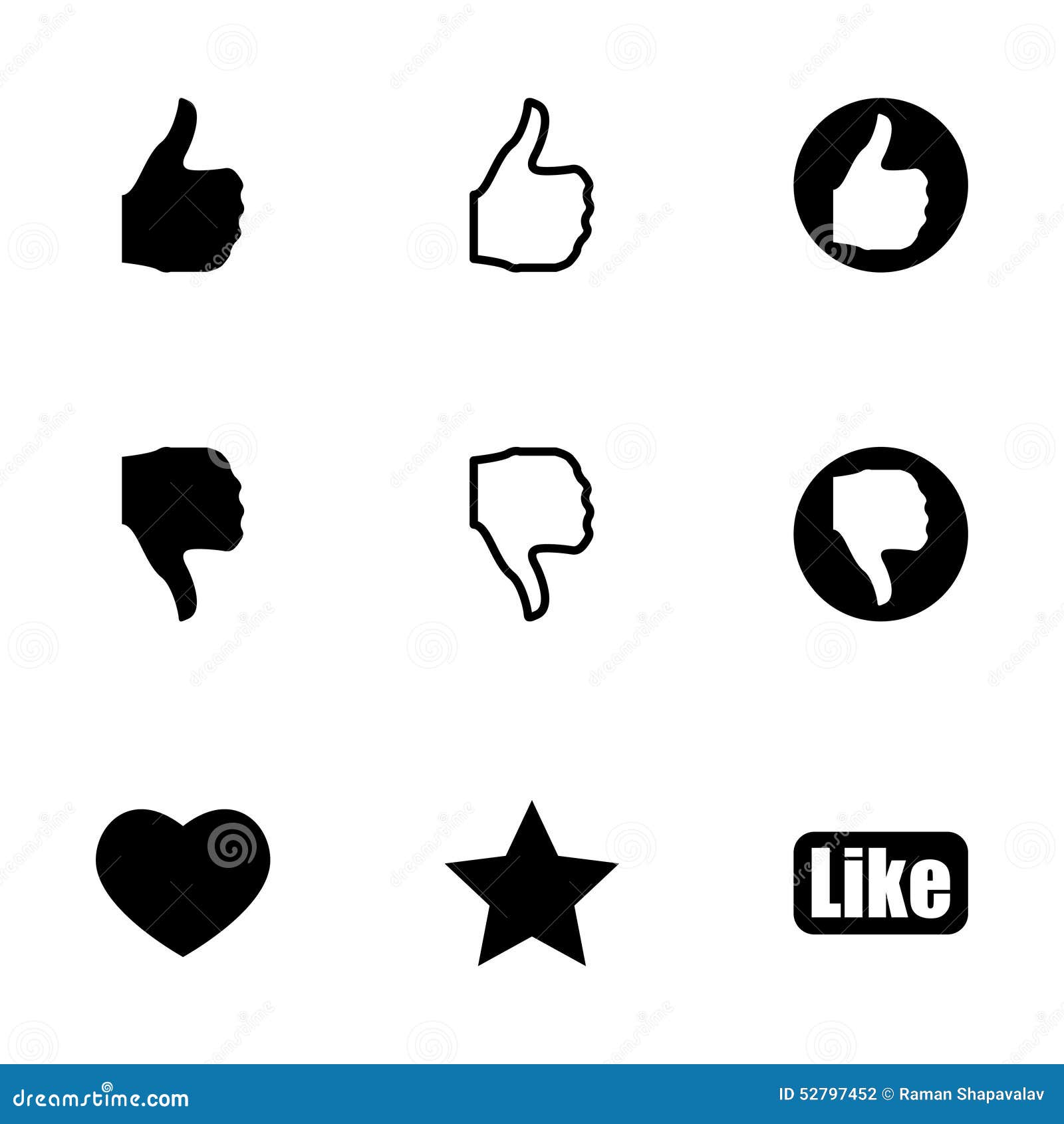 Vector like icon set stock vector. Illustration of abstract - 52797452