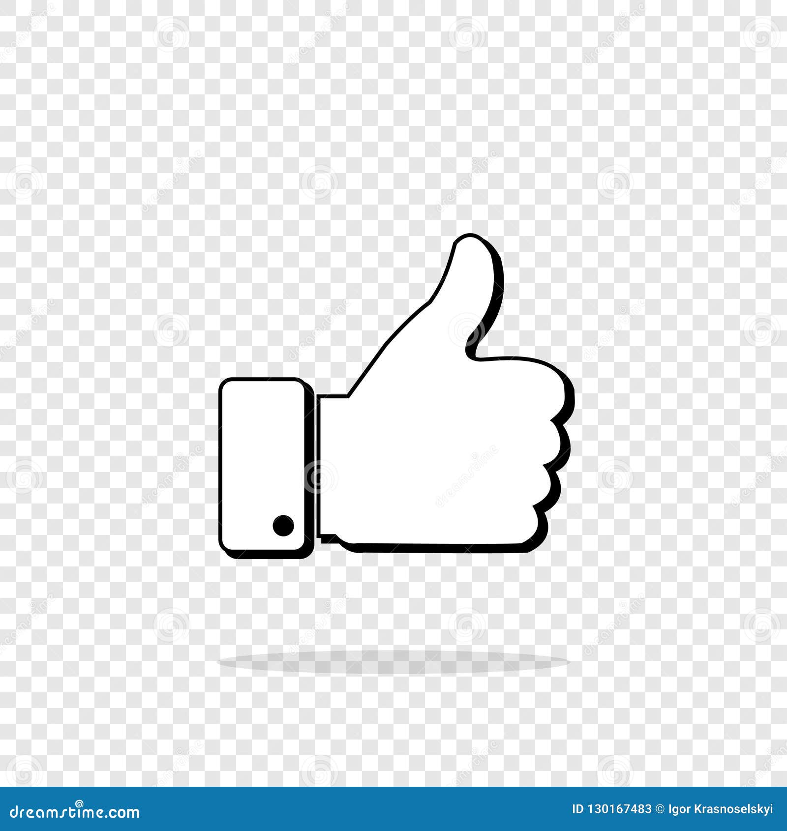 Vector Like Icon With Shadow On Transparent Background | CartoonDealer ...