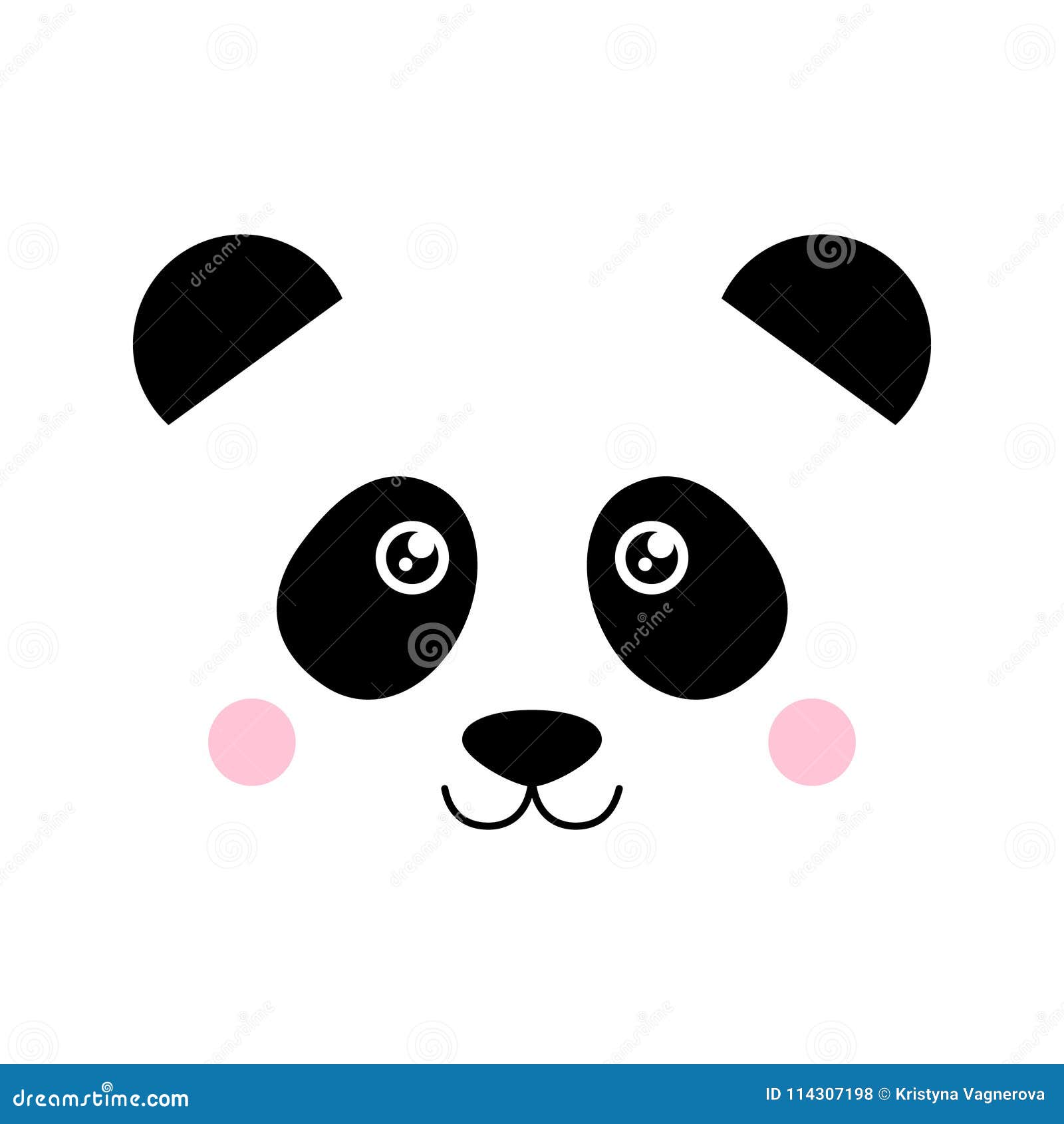 Vector Lindo De La Cara Del Oso De Panda Ilustración del Vector ...