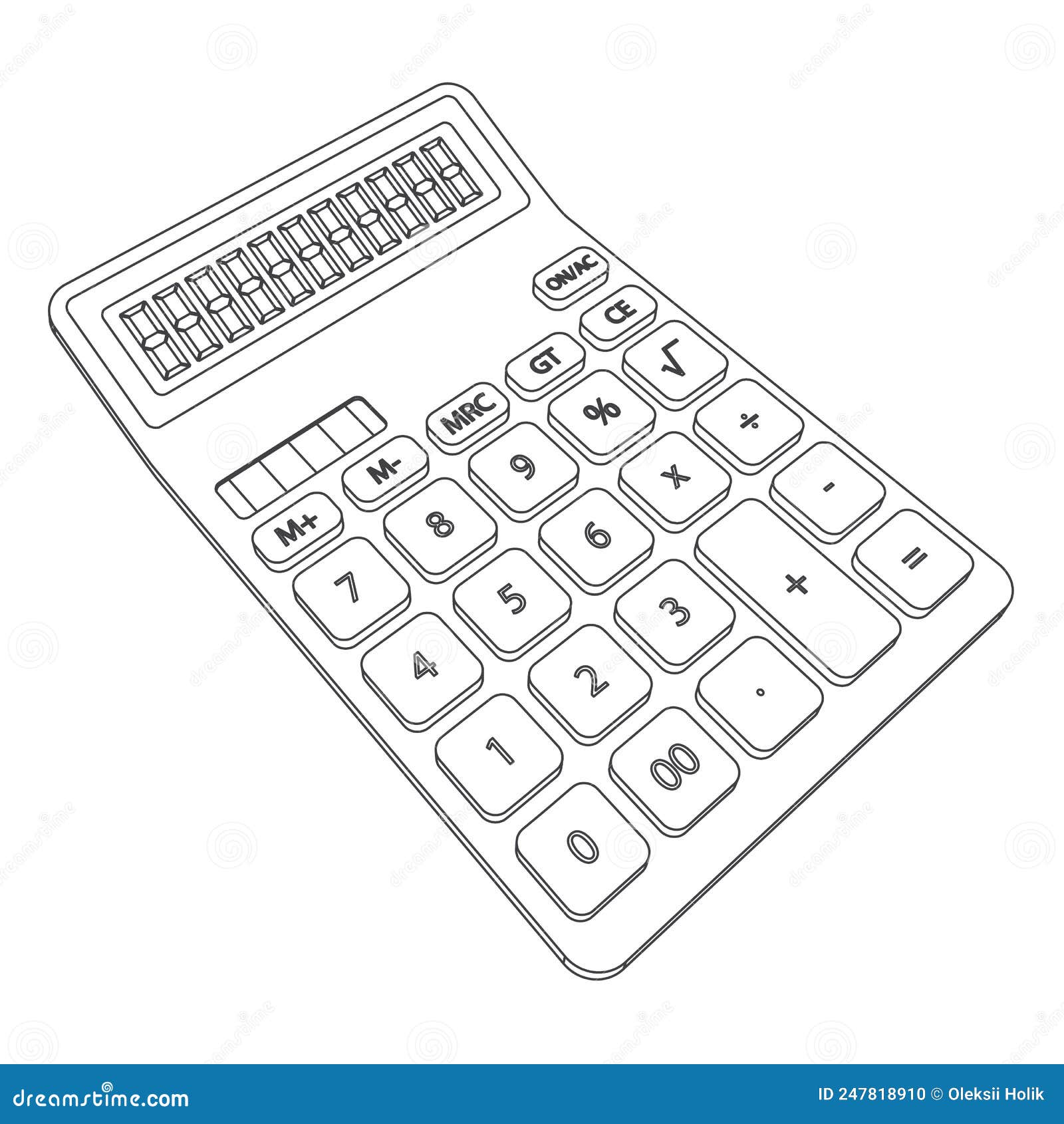 Vector Line Art Calculator Illustration Stock Vector - Illustration of ...