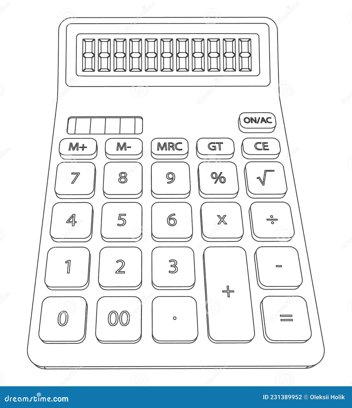 Vector Line Art Calculator Illustration Stock Vector - Illustration of ...