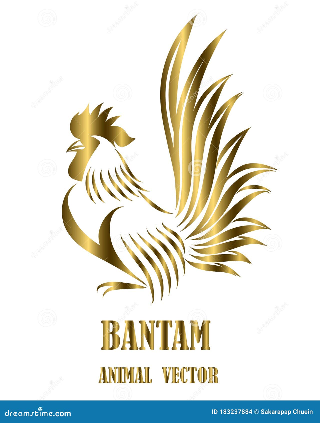 Vector Of Bantam Or White Chicken Design On White Background. Wild ...