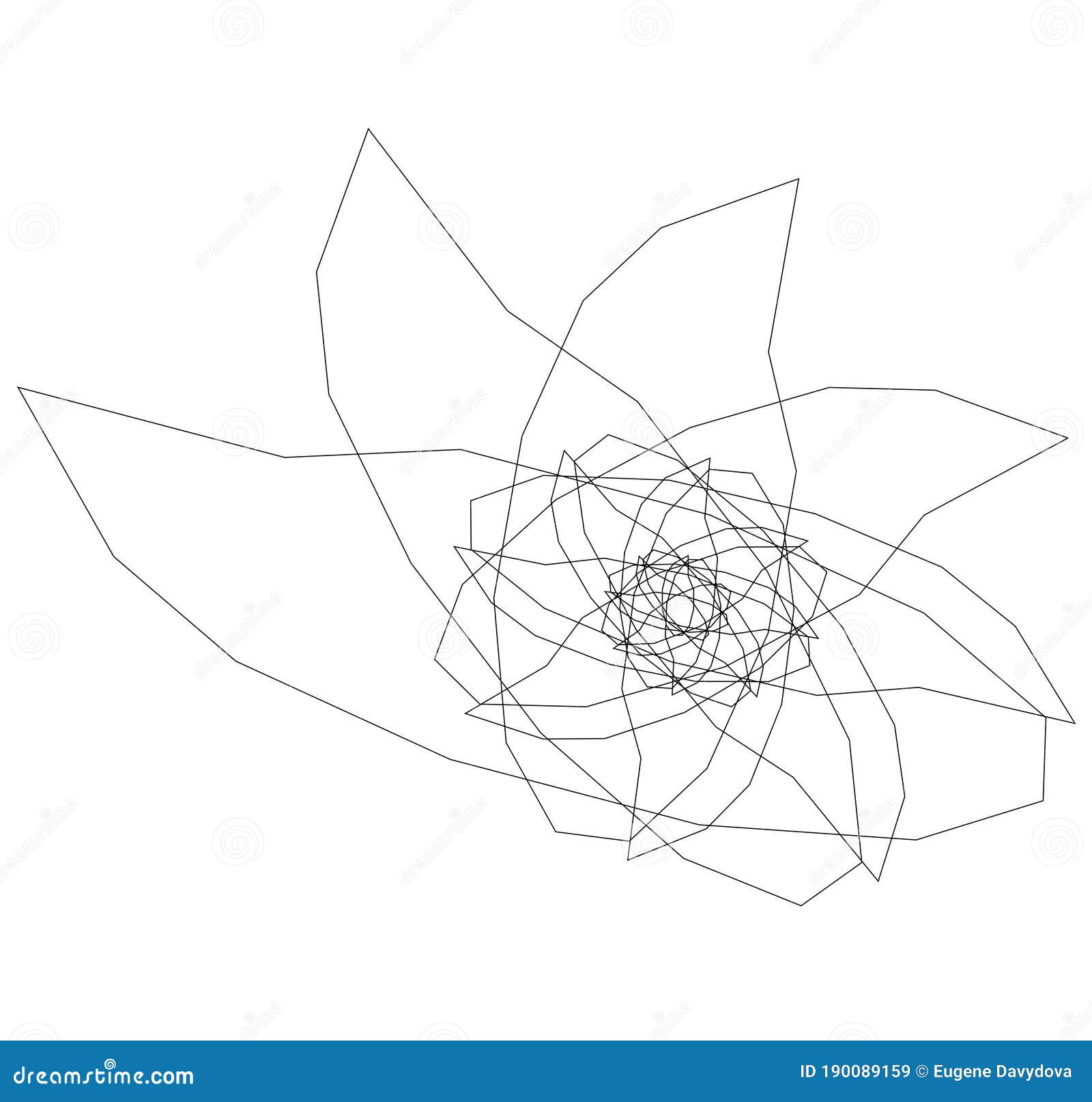 Vector Line Art of Round Decorative Fractal Mandala Stock Vector ...