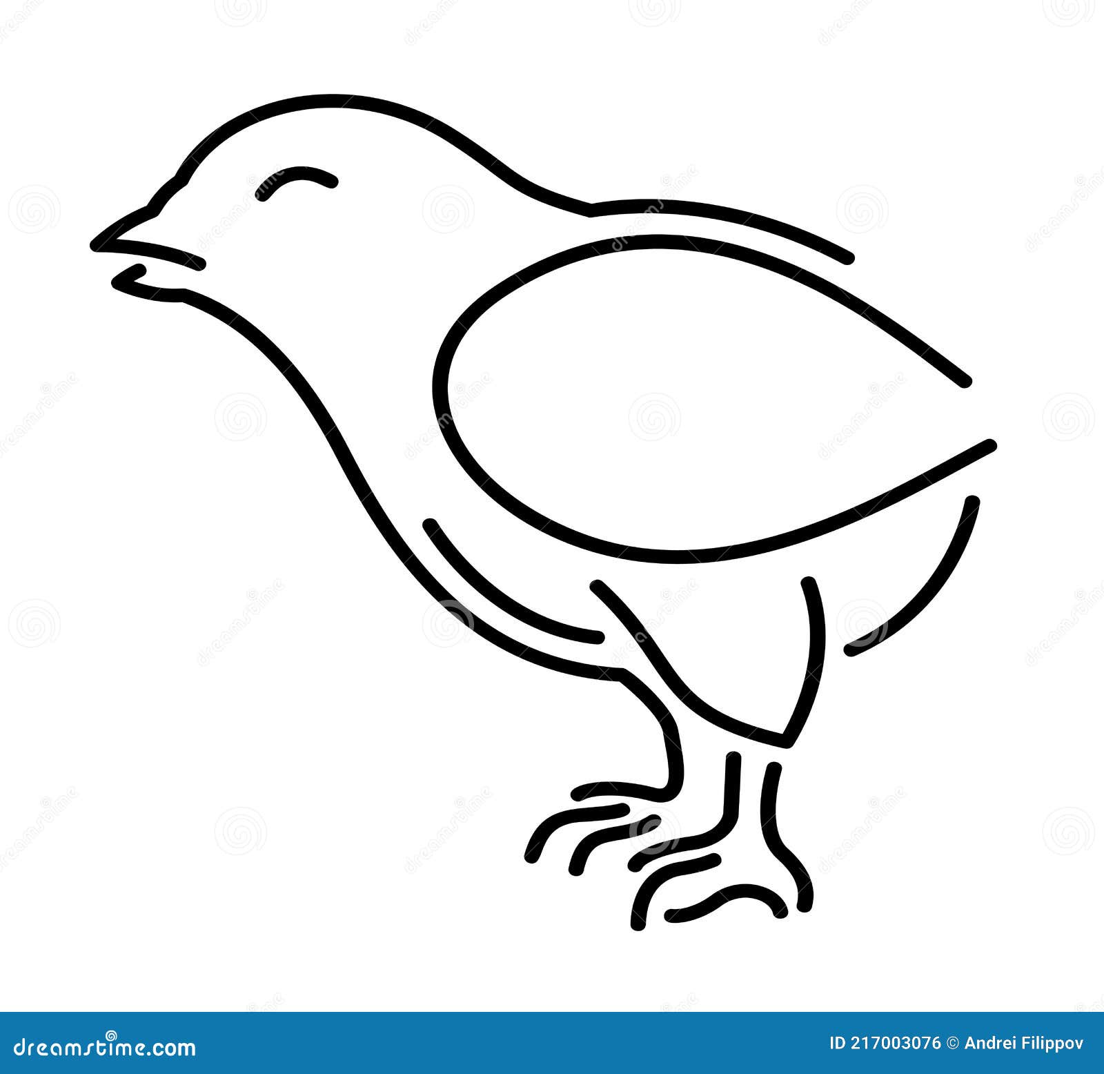 Vector Line Art With Stylized Chicken Silhouette | CartoonDealer.com ...