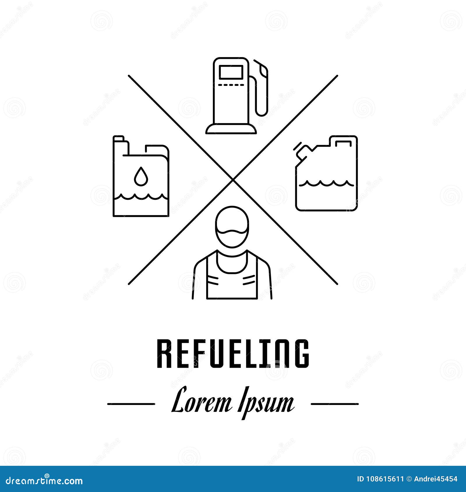 Vector Line Banner Refueling. Stock Illustration - Illustration of sign ...