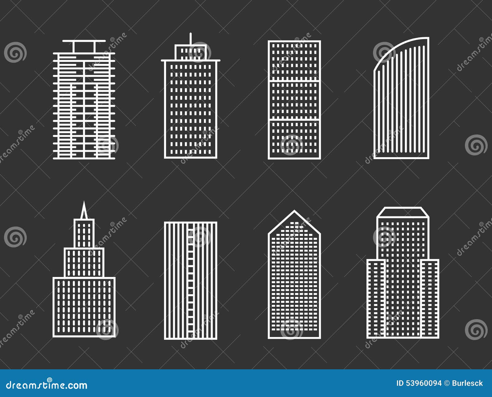 Vector line buildings stock vector. Illustration of office - 53960094
