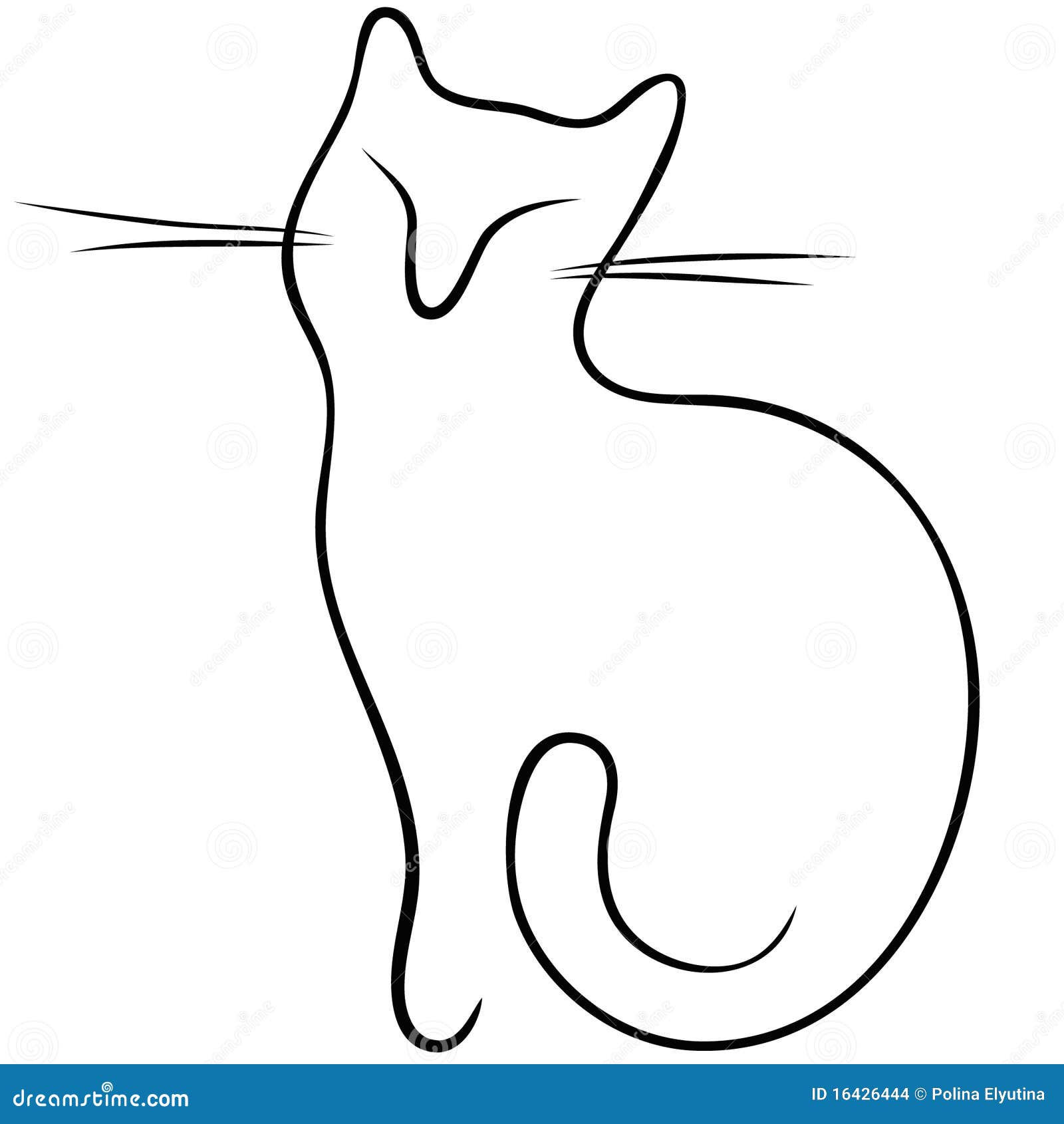 Vector line cat stock vector. Illustration of contour - 16426444
