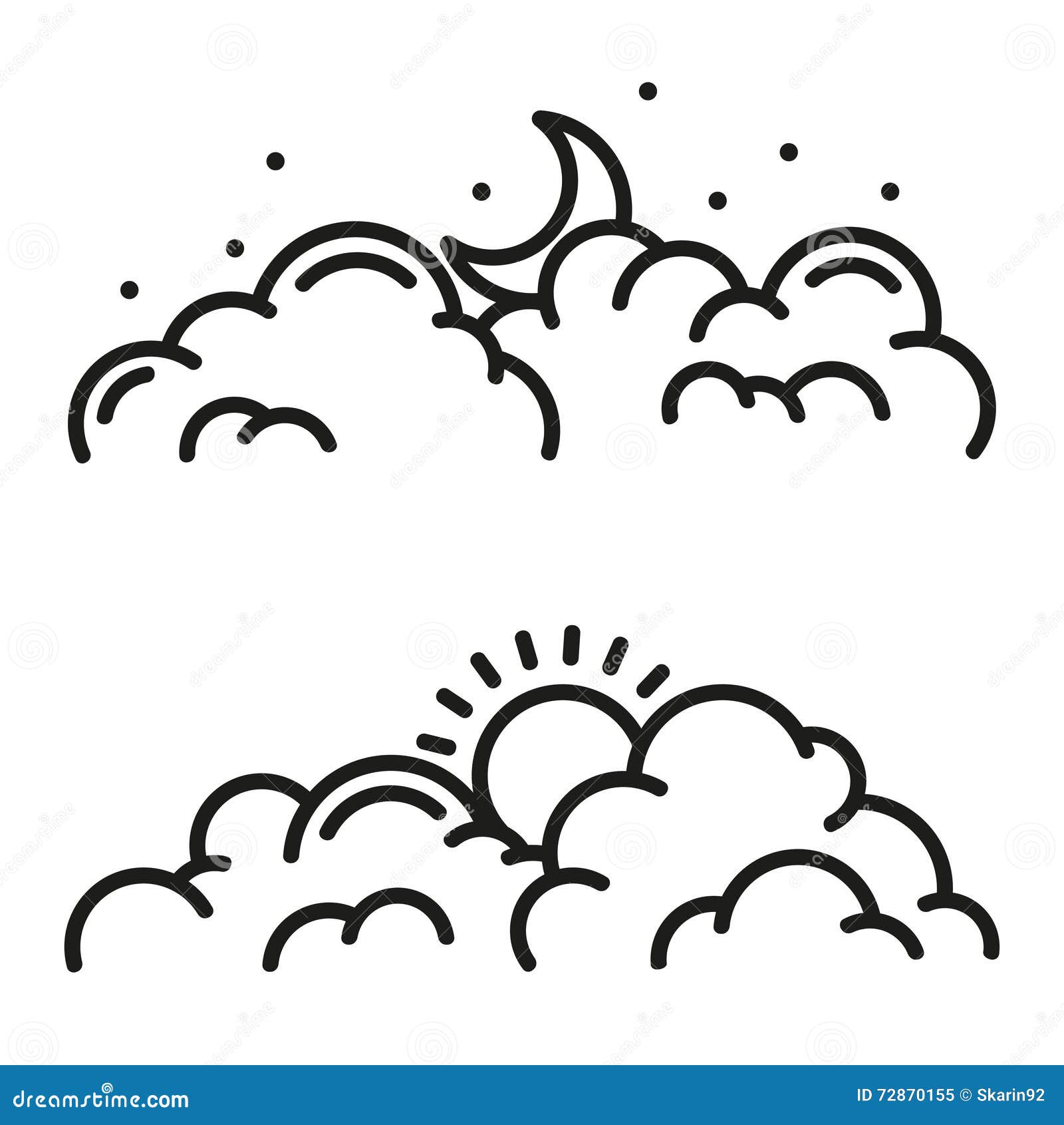 Vector line clouds icon. stock illustration. Illustration of cloud ...
