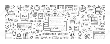 Vector Line Concept for Computer Science Stock Illustration ...