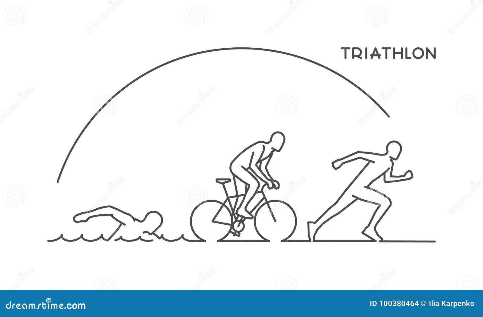 Vector Line Design Concept for Triathlon Stock Illustration ...