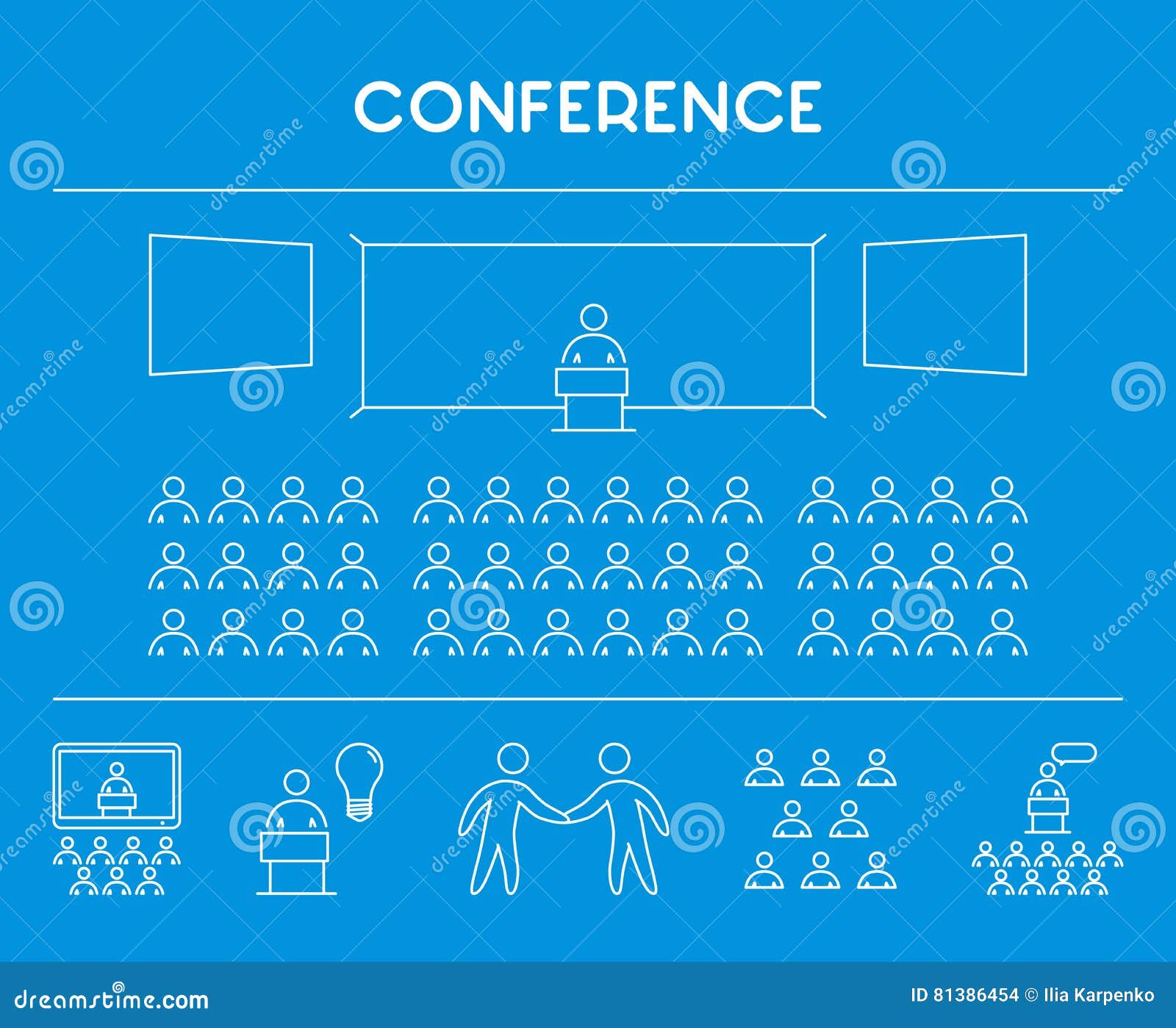 Vector Line Design Concept Web Banner for Conference. Stock ...