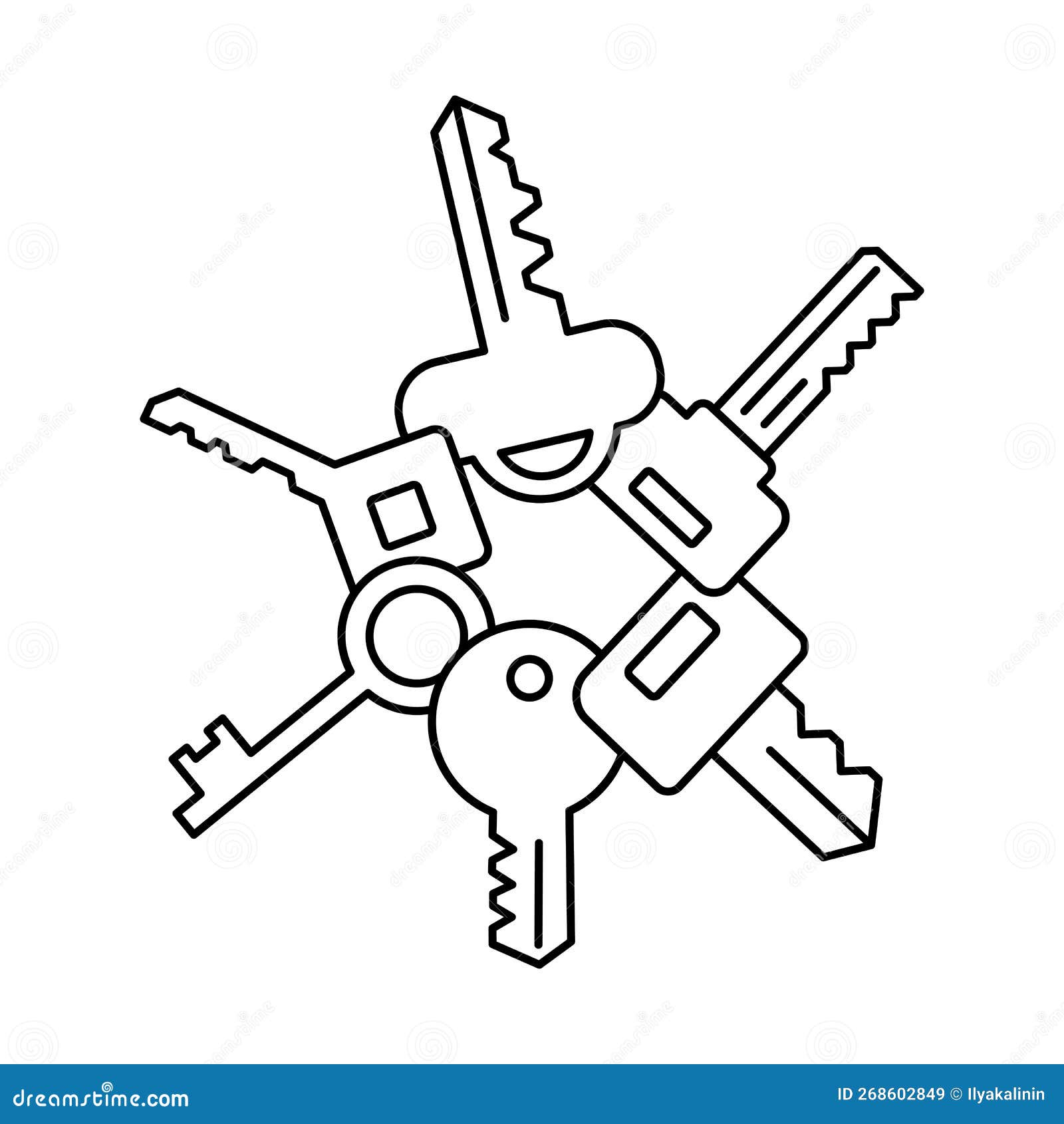 Different Keys. Vector Line. Editable Outline Stroke. Stock ...