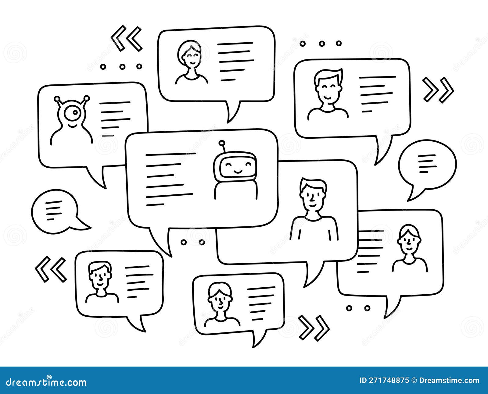 Chat Support Messages Communication. Messenger Correspondence ...