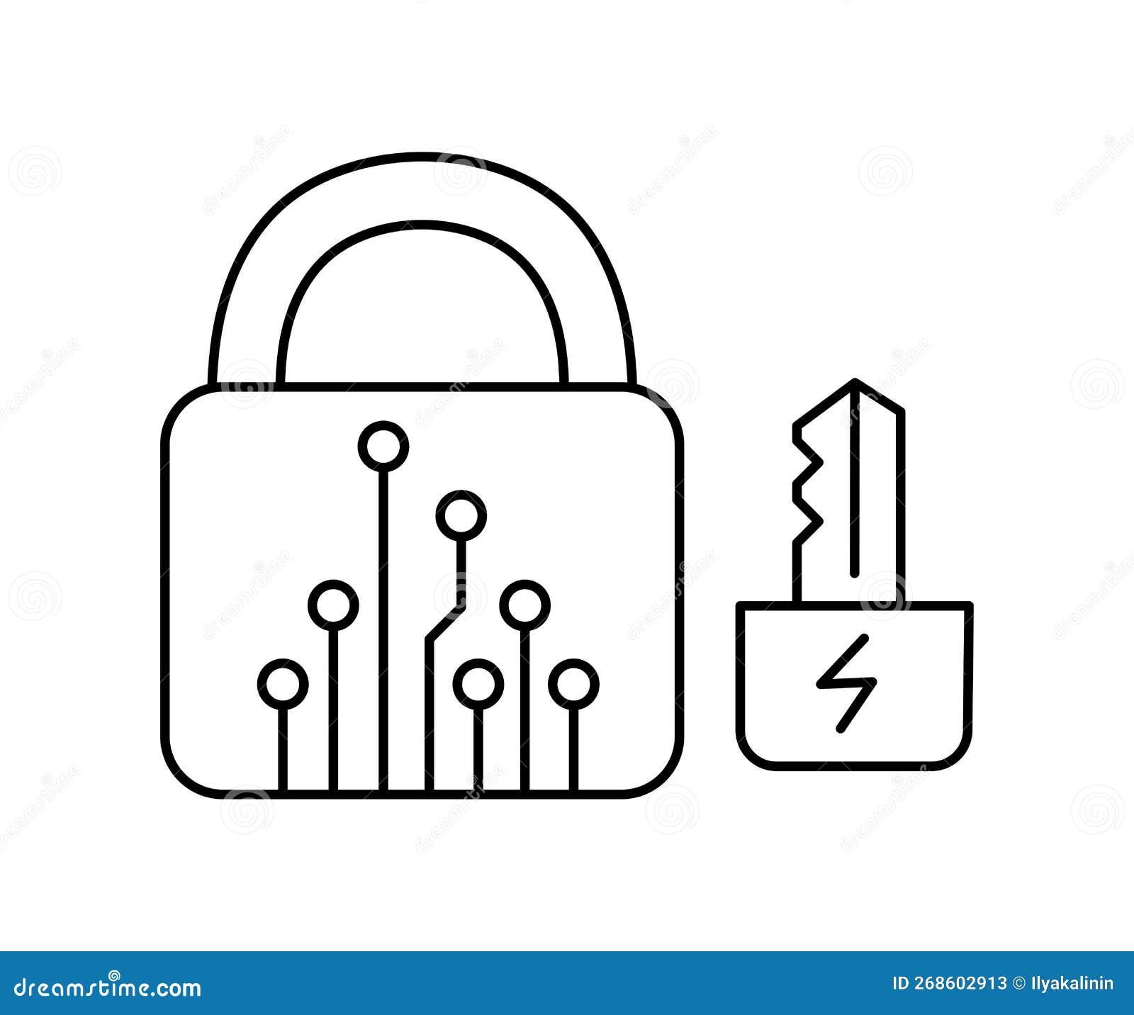Digital Lock Symbol. Cyber Security. Network Electronic Key. Vector ...