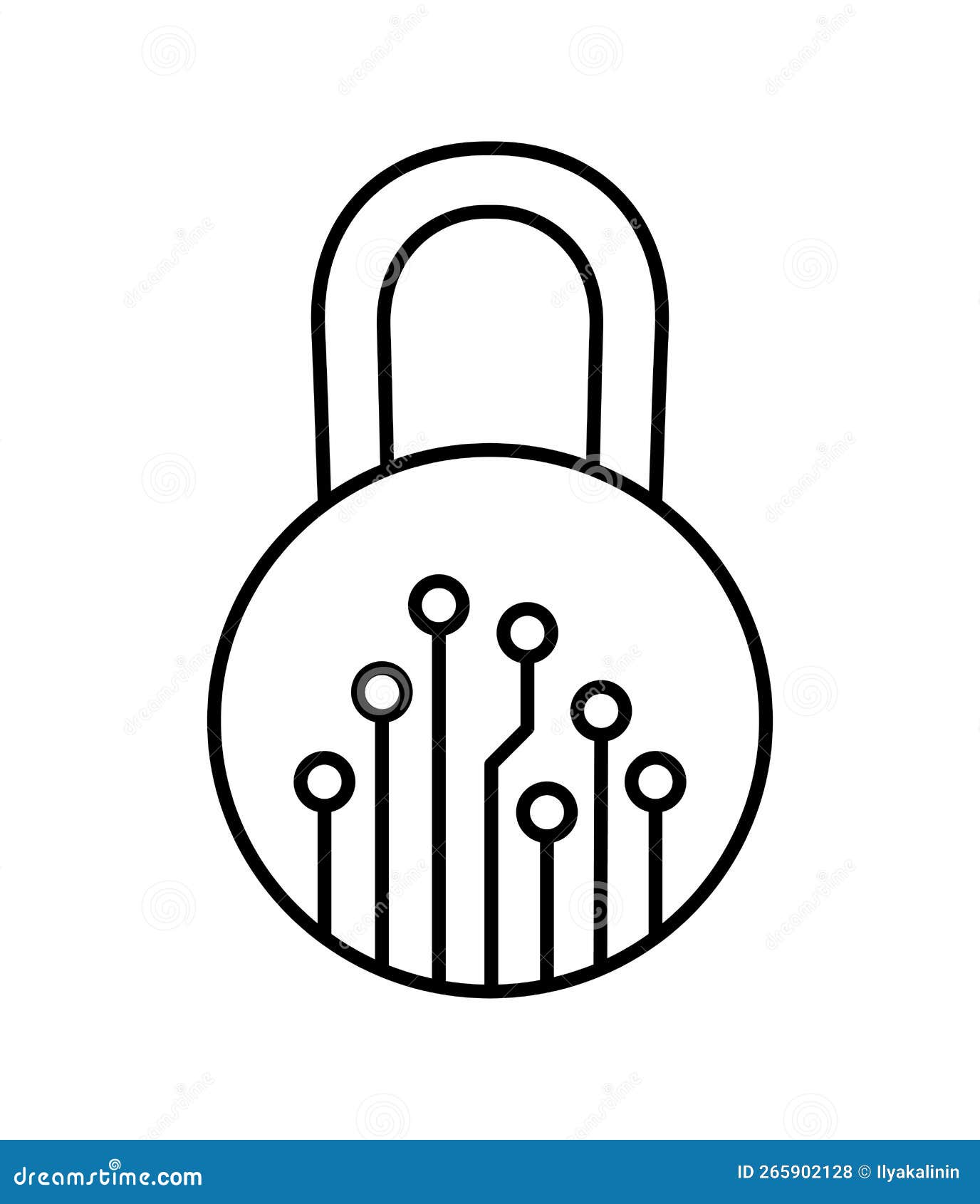 Digital Lock Symbol. Cyber Security. Network Electronic Key. Vector ...