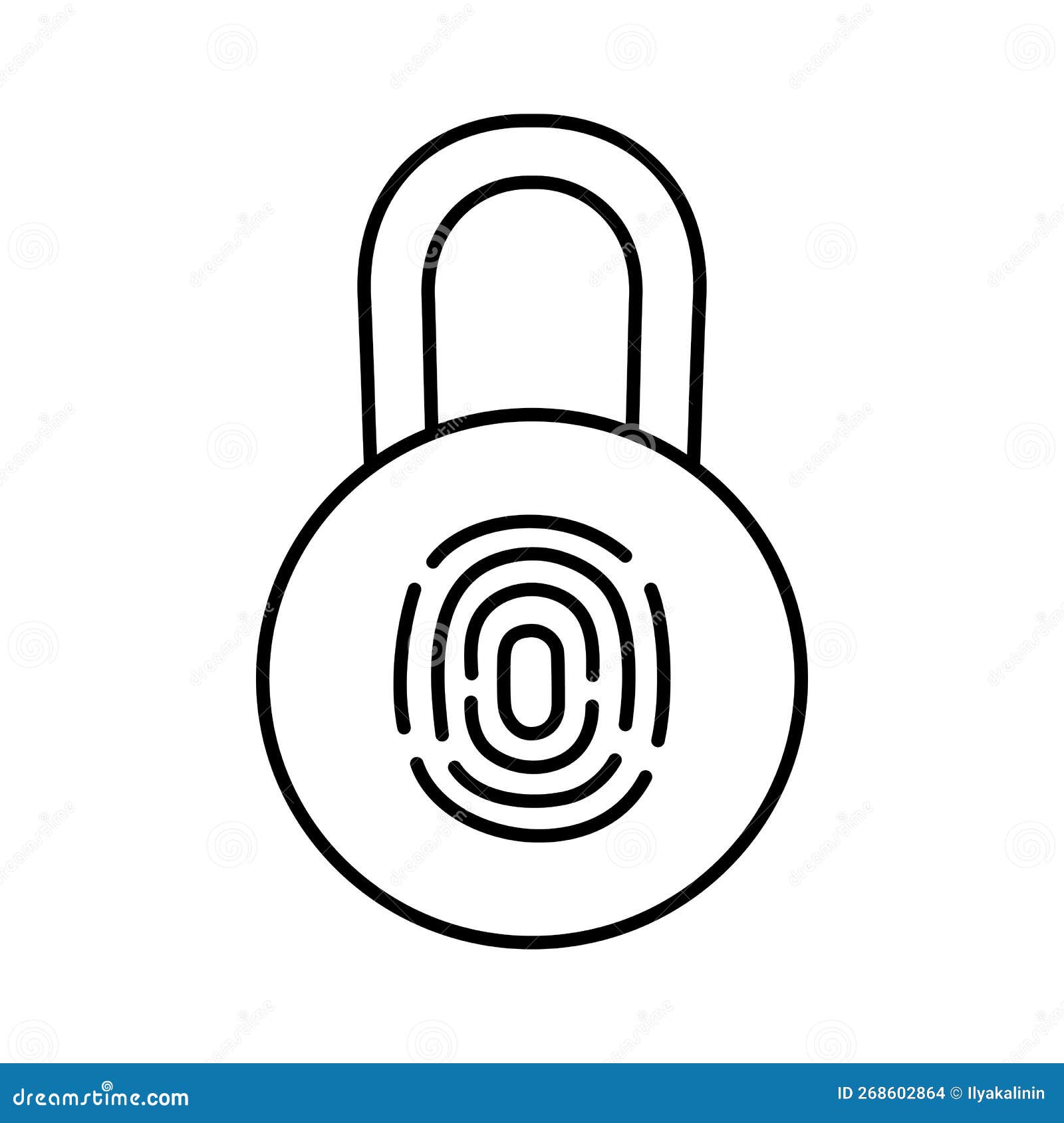 Fingerprint Lock. Biometrics Authentication. Cyber Security. Vector ...