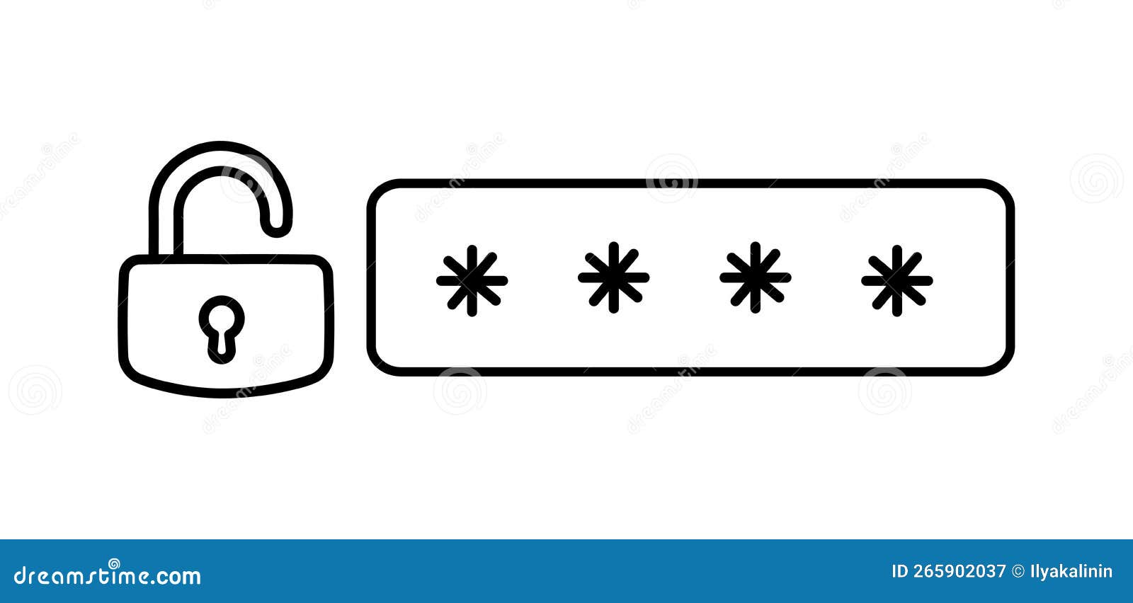 Password Account Authentication. Cyber Security. Vector Line. Editable ...